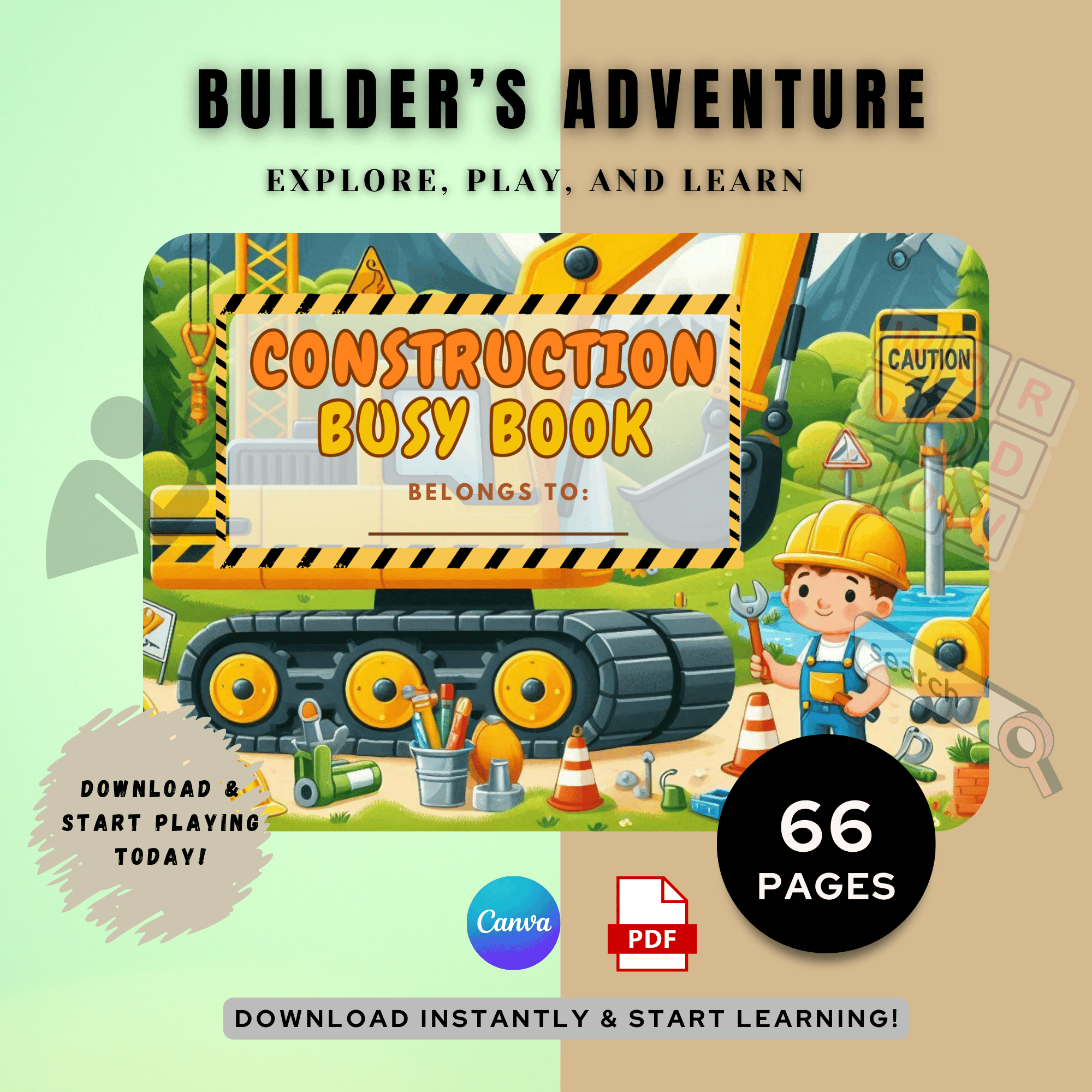 Construction Busy Book for Kids | 66 Pages Printable Activities ...