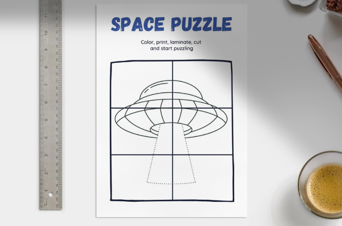 Space Coloring & Puzzle Book for Kids: Astronauts, Rockets, Mazes ...