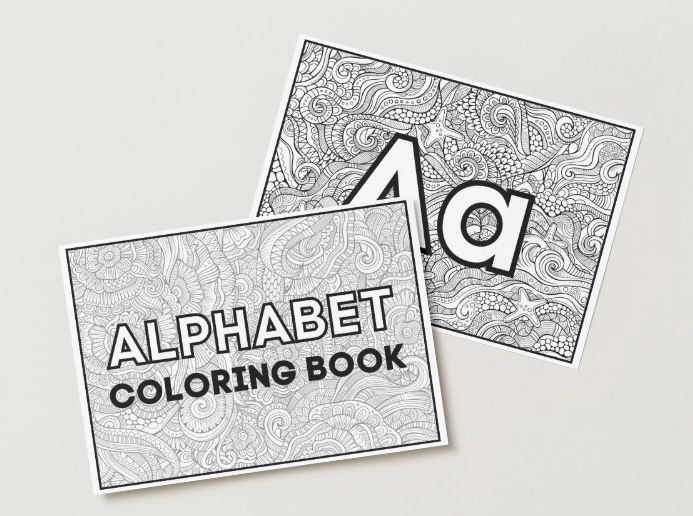 Alphabet Mindful Coloring Book for Kids: Relaxing ABC Designs to Spark ...
