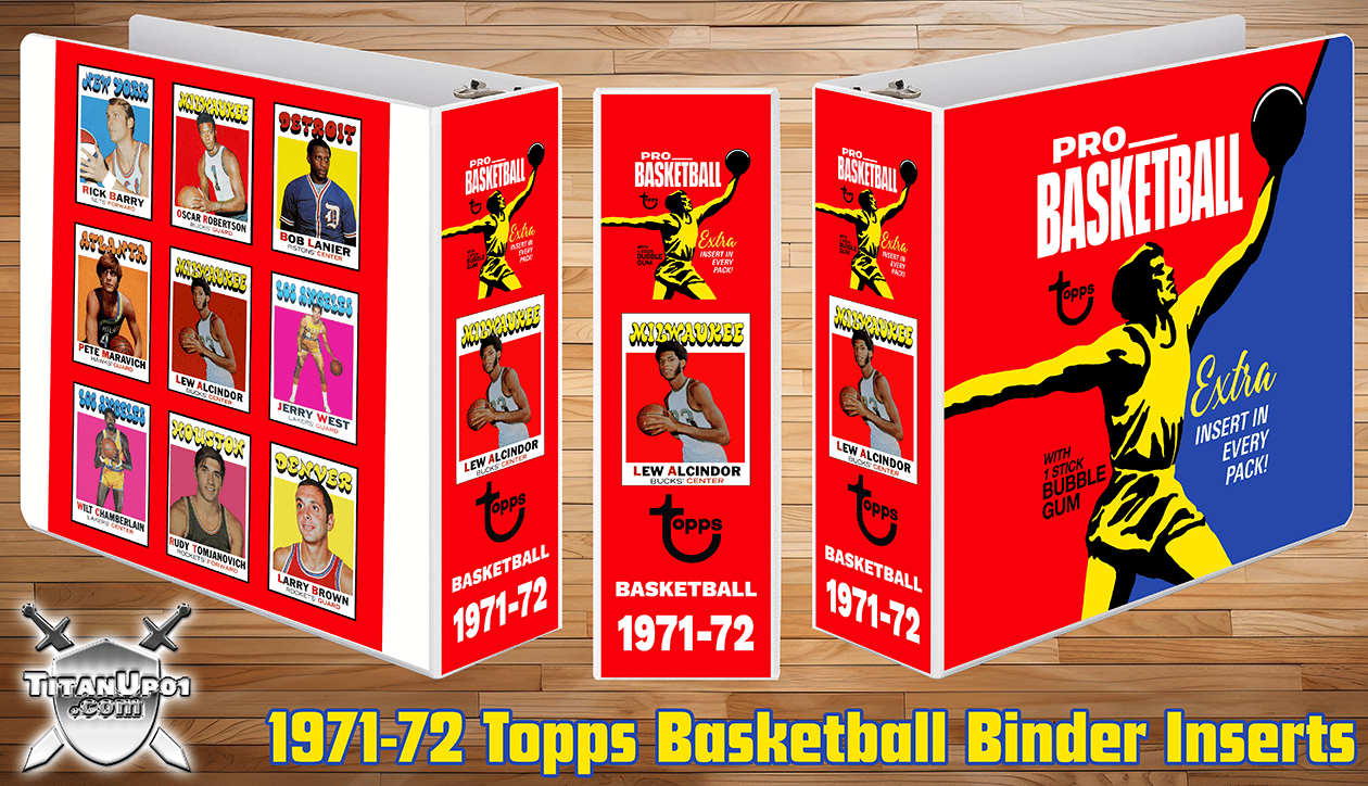 1971-72 Topps Basketball Cards Binder Inserts