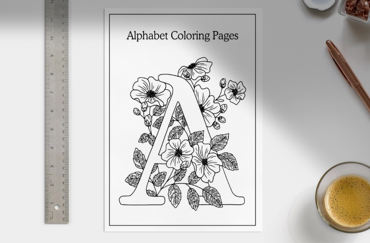 Floral Alphabet: A to Z Coloring Book - Payhip