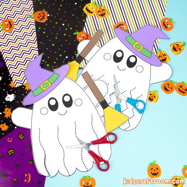 Scissor Skills Ghost - Halloween Cutting Practice