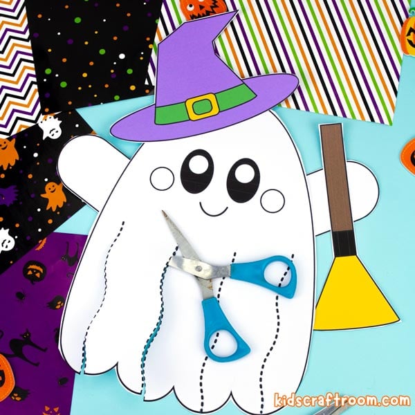 Scissor Skills Ghost - Halloween Cutting Practice