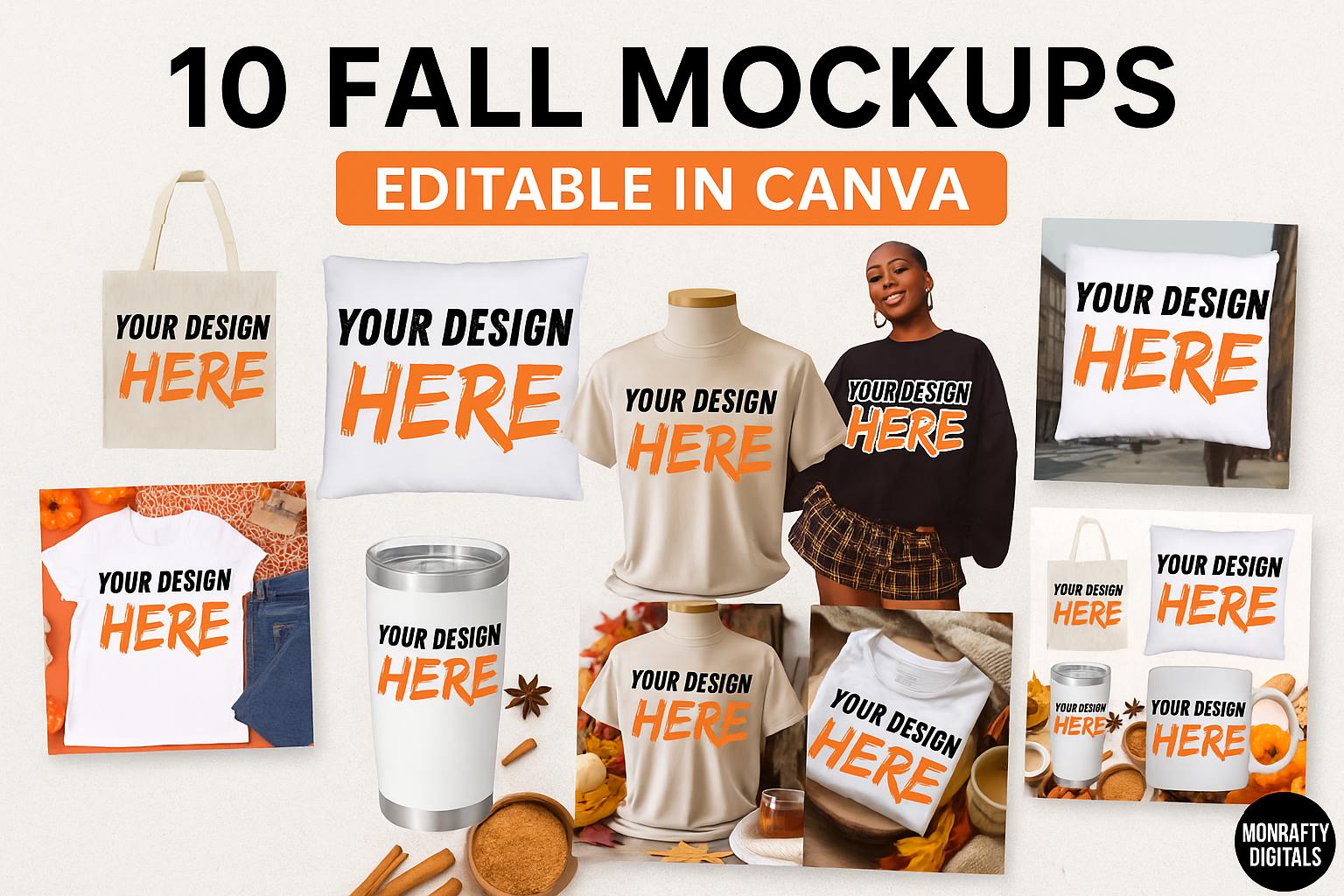 10 Fall Mockups Bundle | Canva Editable Templates | Cozy Autumn Vibes ...