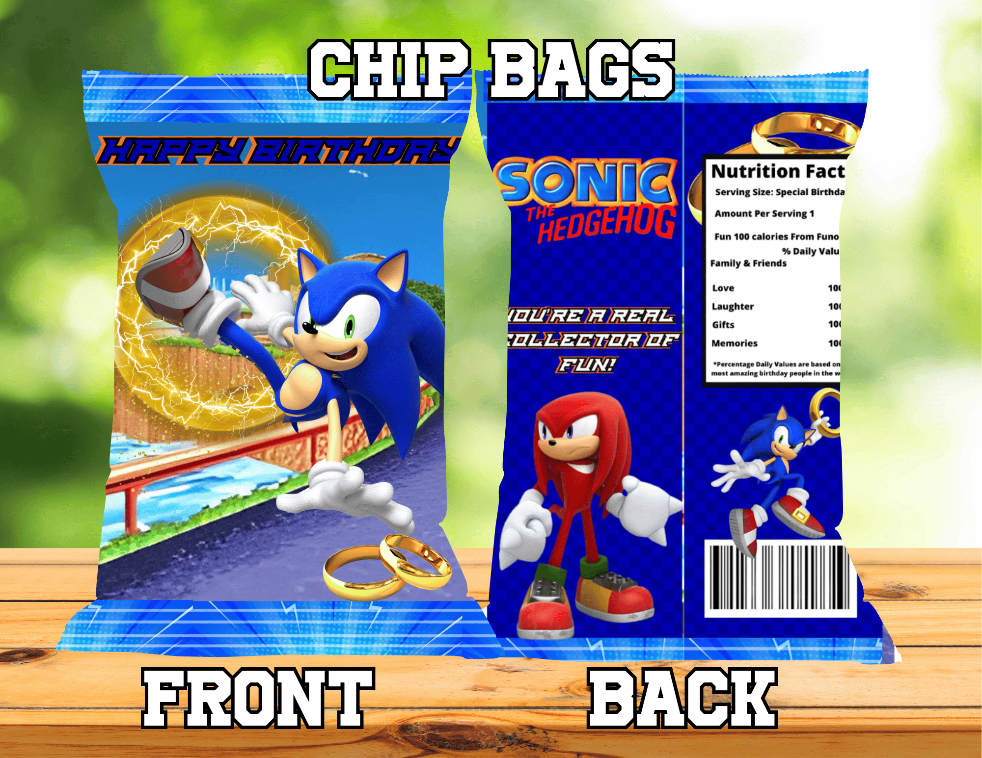 Sonic the Hedgehog Party Favor Bundle w/ Templates Mockup - Payhip