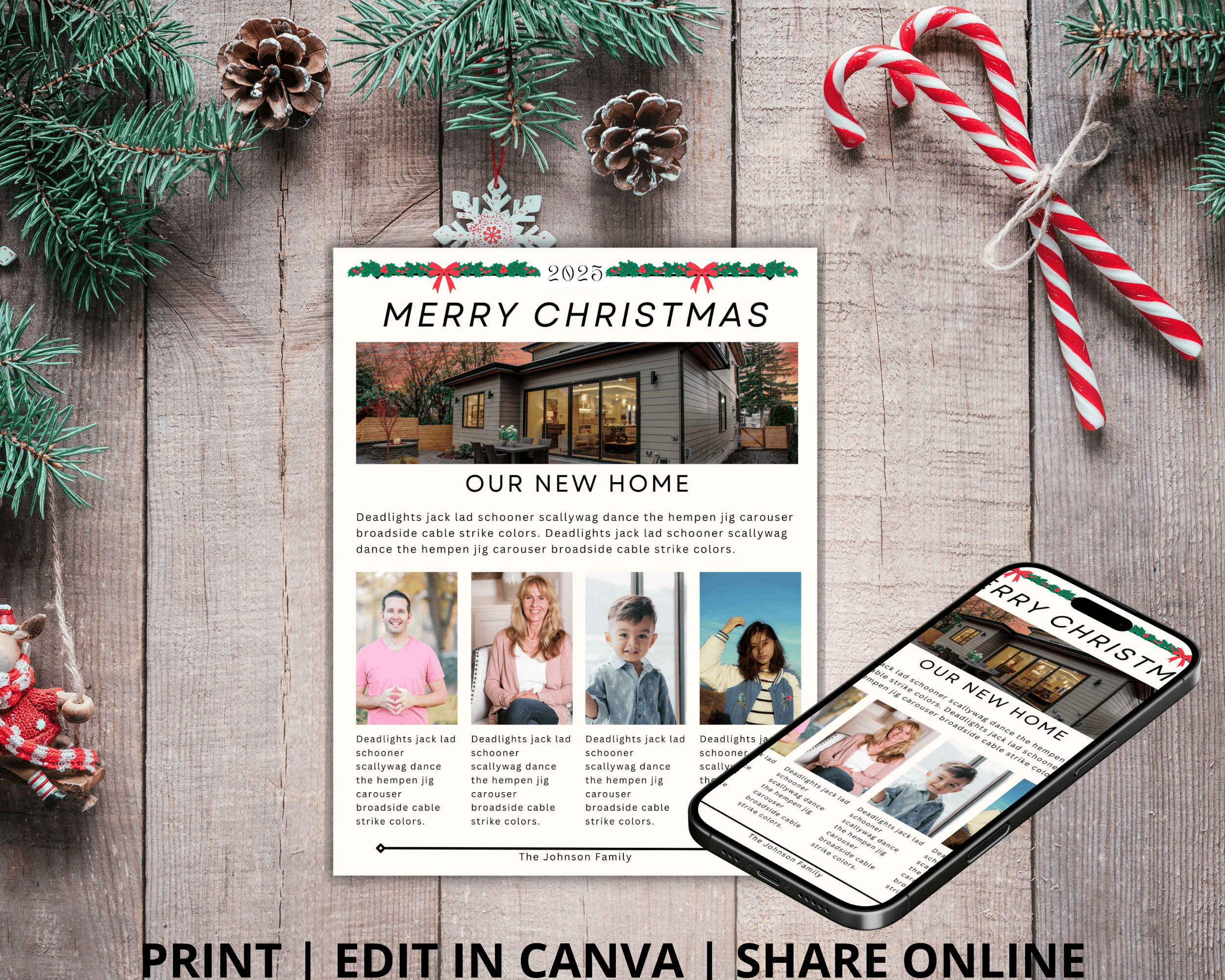 Christmas Newsletter Templates -Editable - Payhip
