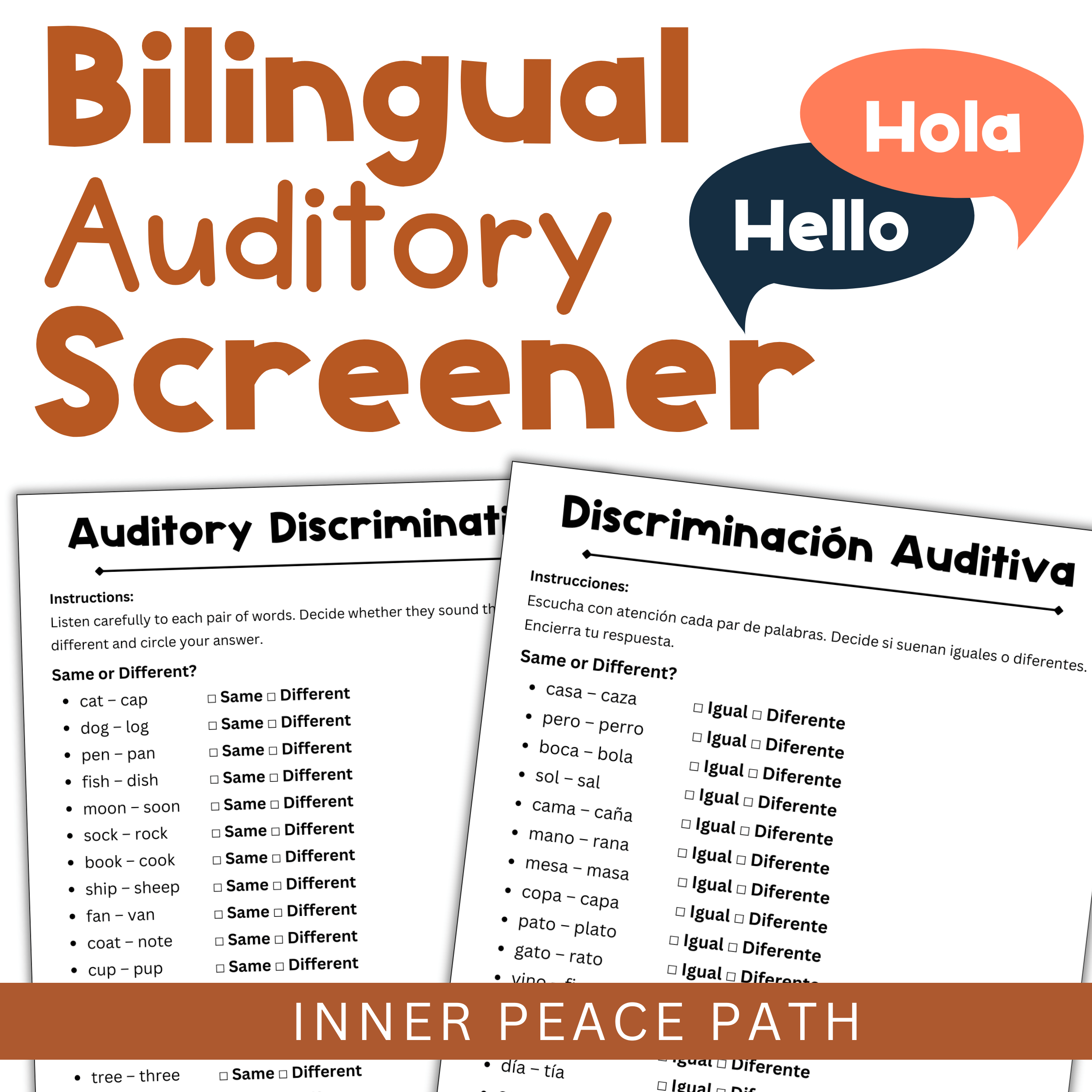 Auditory Processing Screener Bilingual | Auditory Discrimination ...