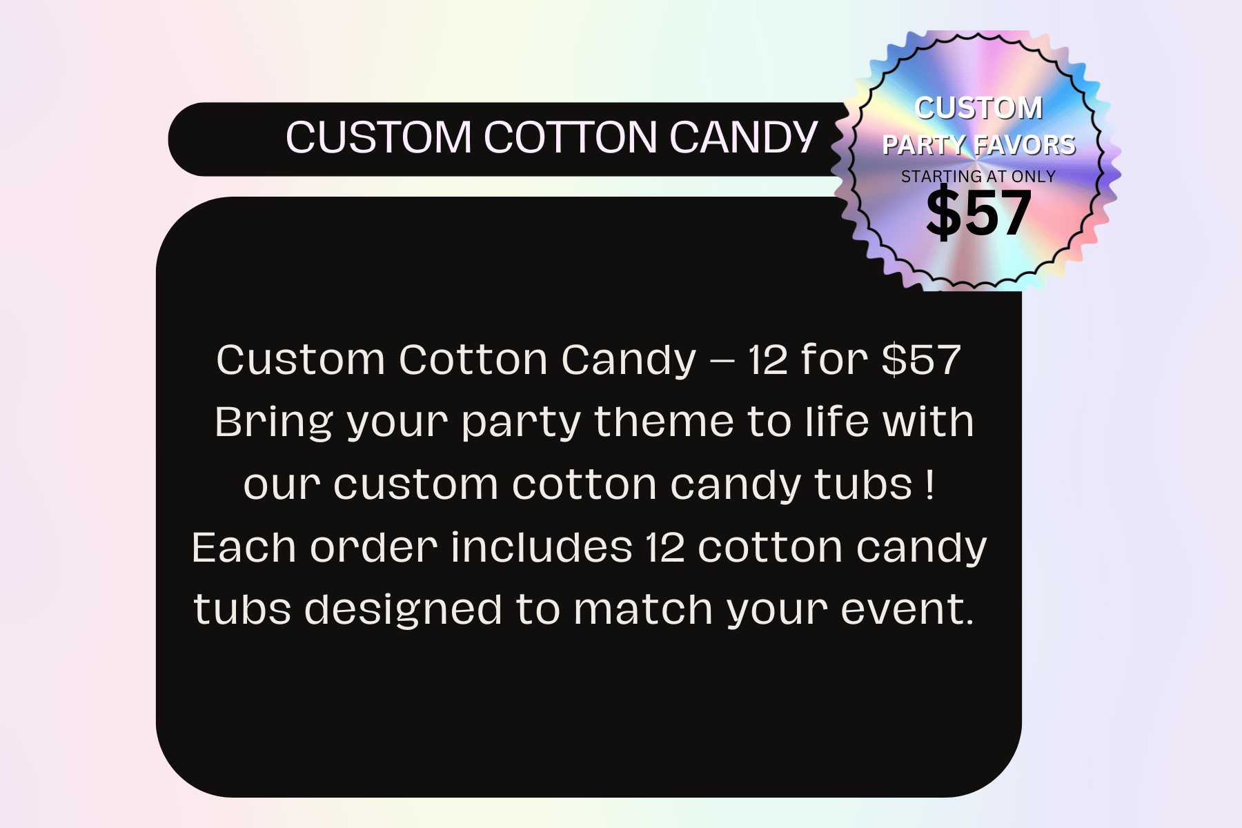 Custom Cotton Candy Tubs – Set of 12 - Payhip
