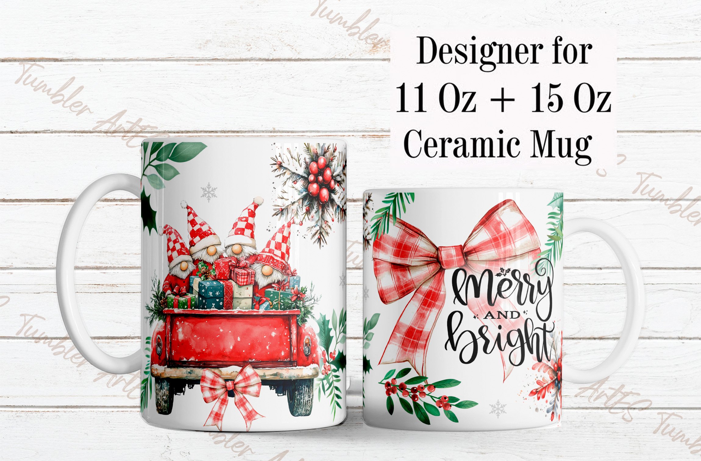 Merry and Bright - Mug Design 11oz 15oz MUGS