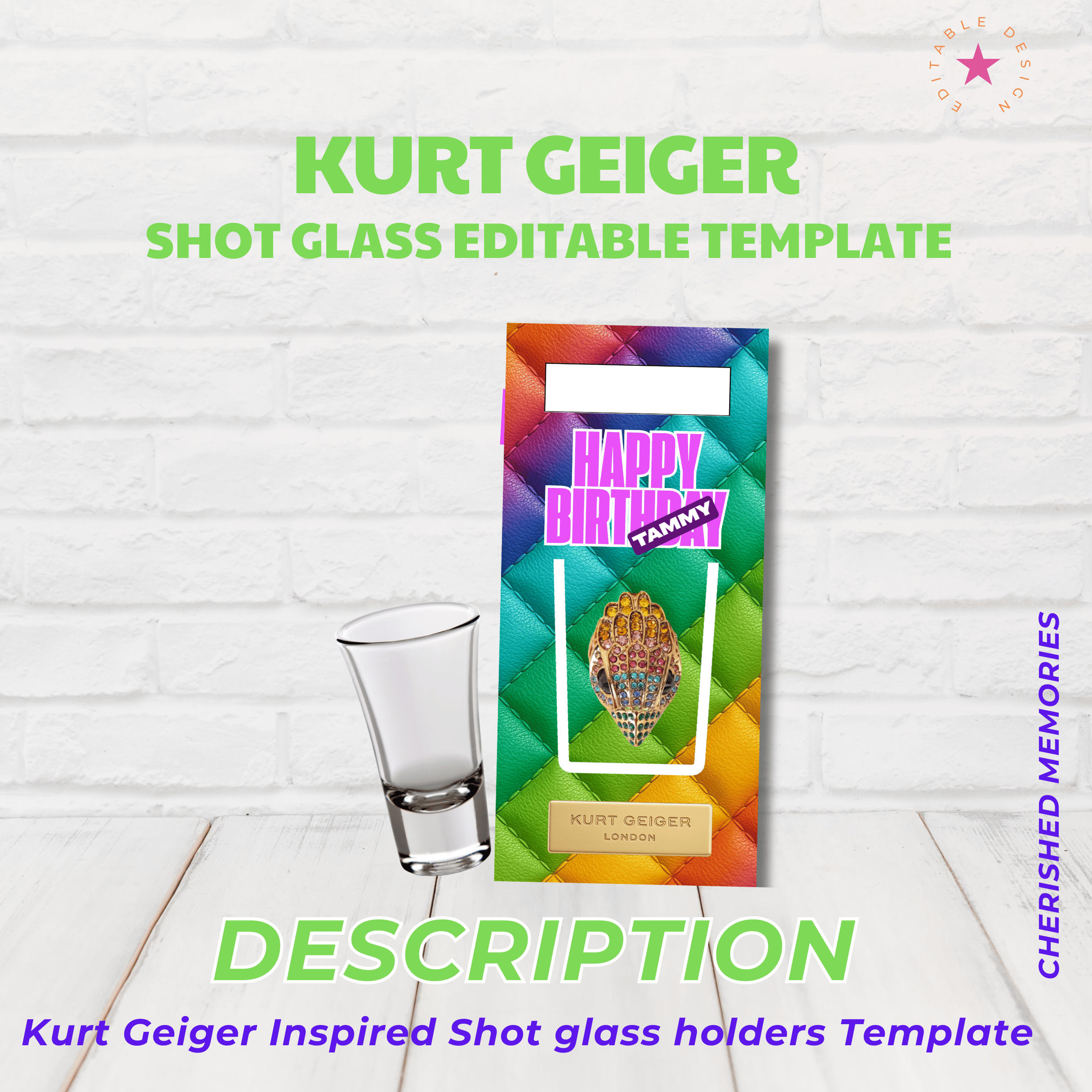 Kurt Geiger Rainbow Diamond Leather Shot Glass Holder Template - Payhip