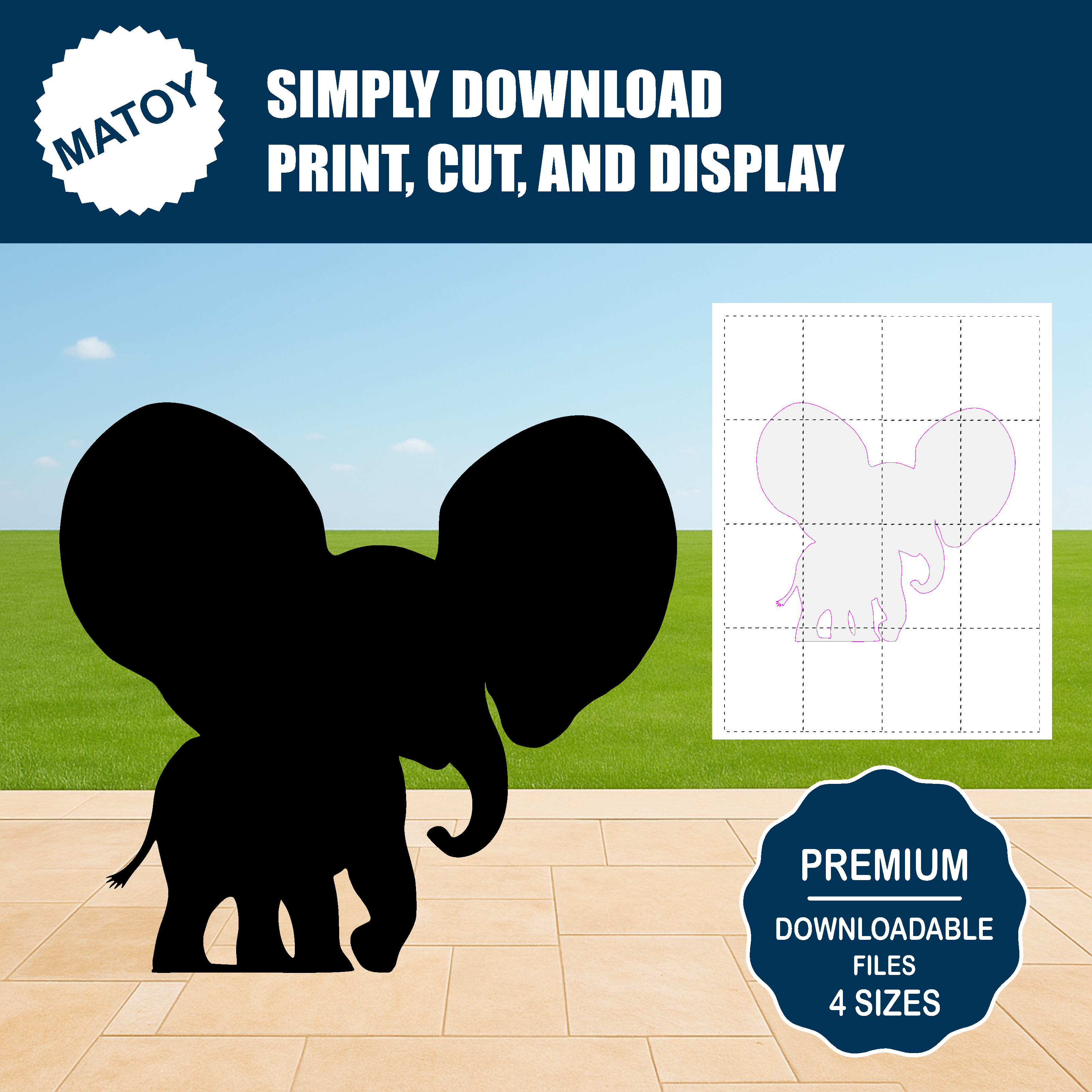 Elephant Giant Ears Party and Wall Decor | Printable Life-Size ...