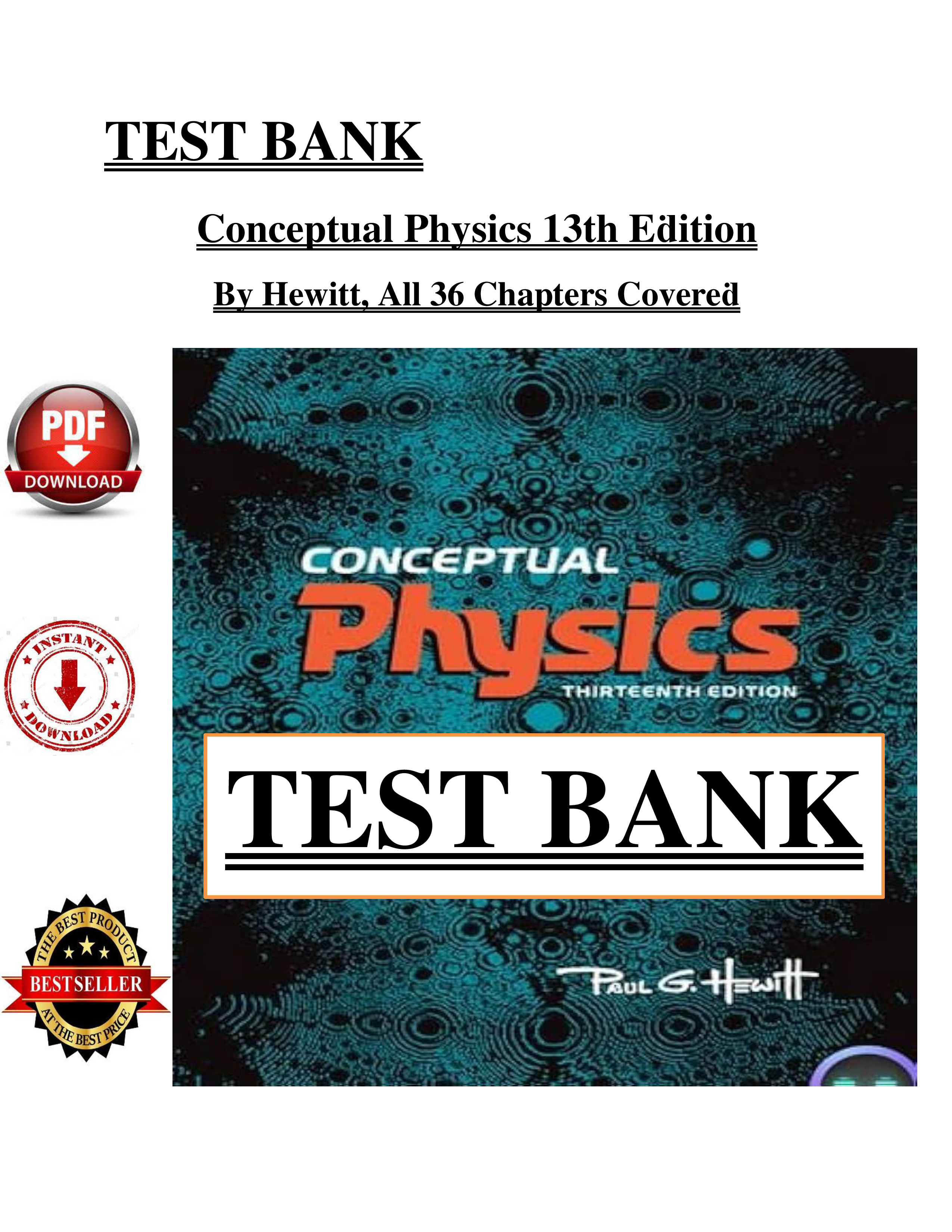 Test Bank for Conceptual Physics 13th Edition by Paul G. Hewitt ...