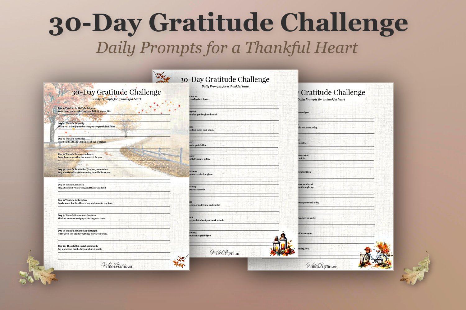 30-Day Gratitude Challenge – Daily Prompts for a Thankful Heart (Free ...