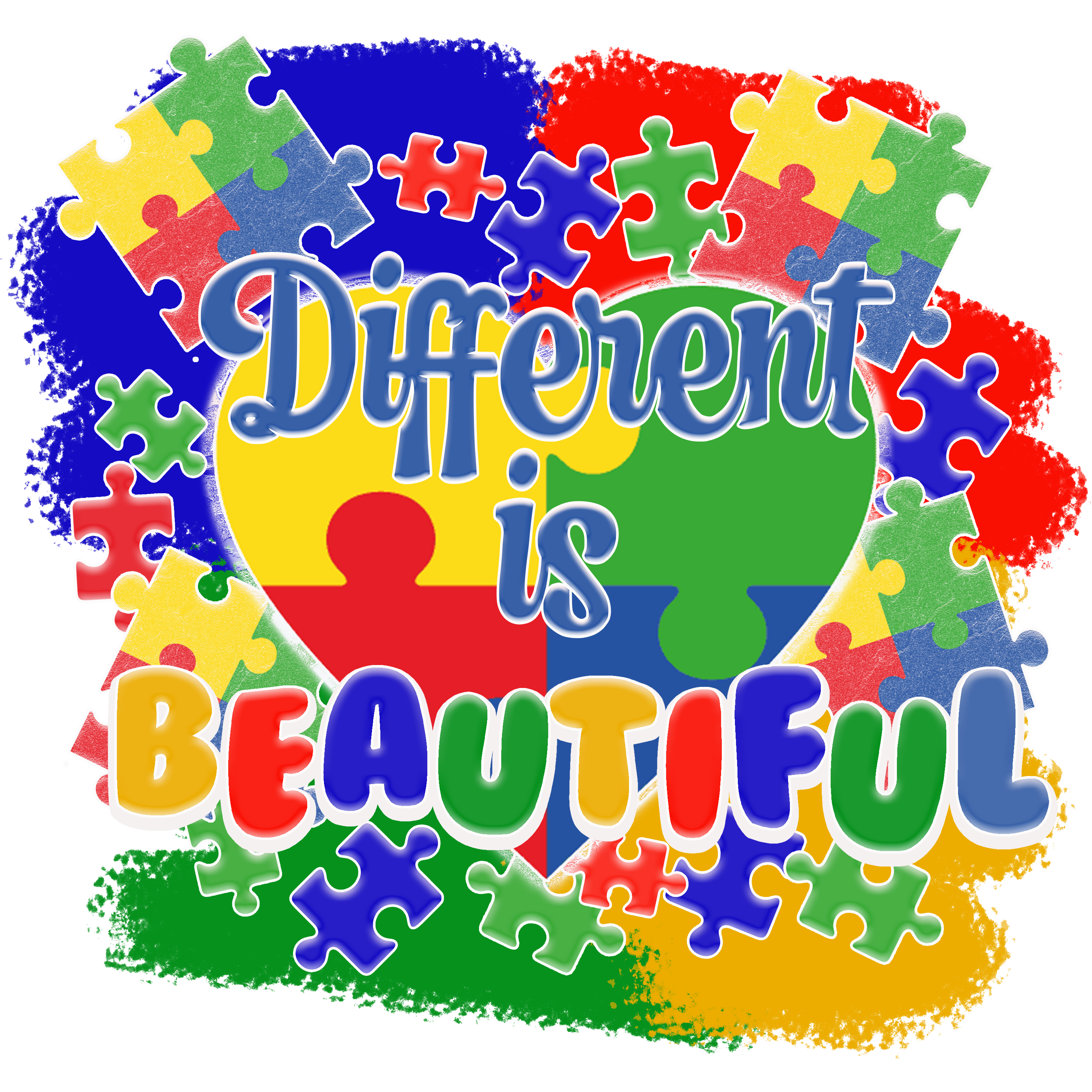 - "Different Is Beautiful" Puzzle Heart Design - Payhip