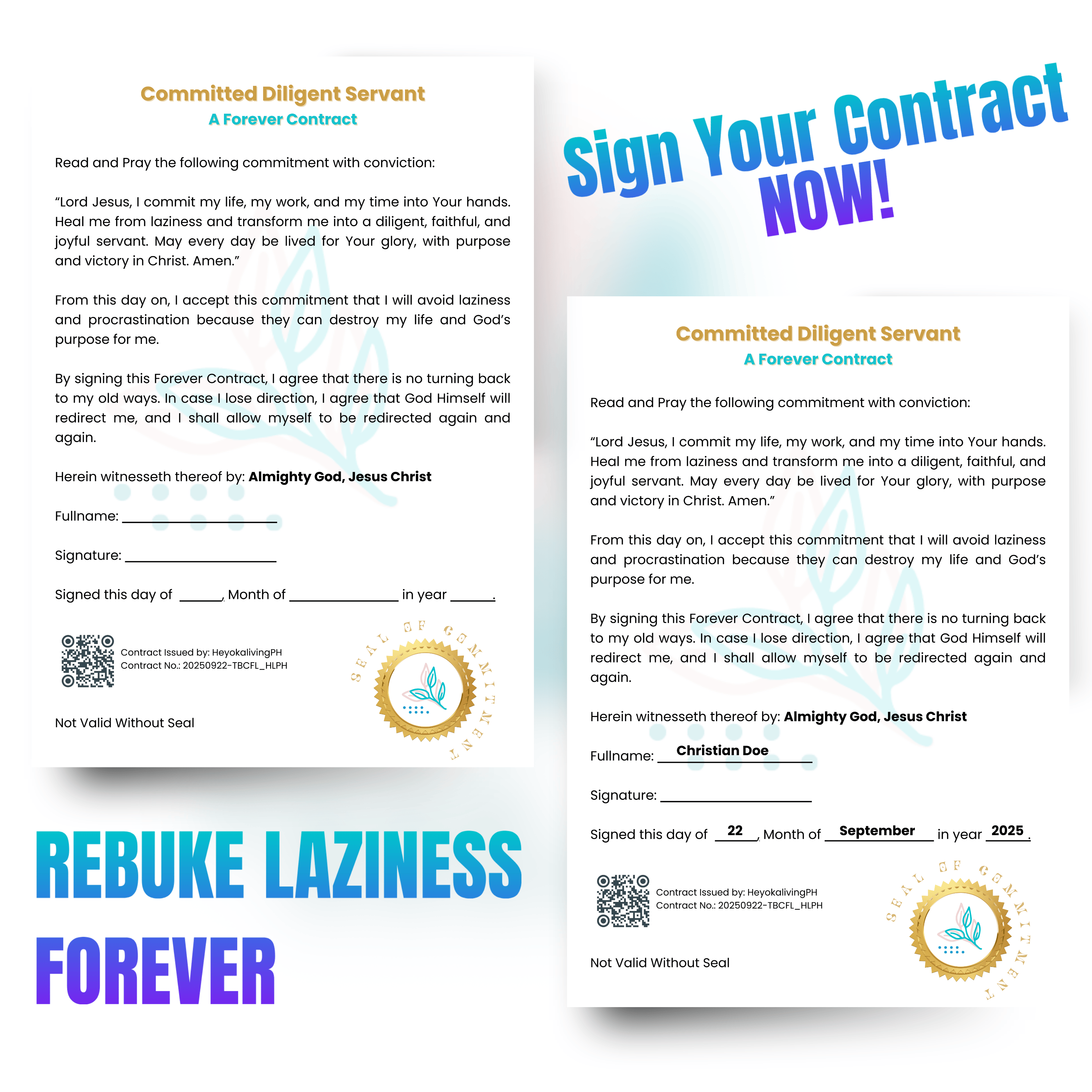 Committed Diligent Servant - A Forever Contract for Christians (Avoid ...