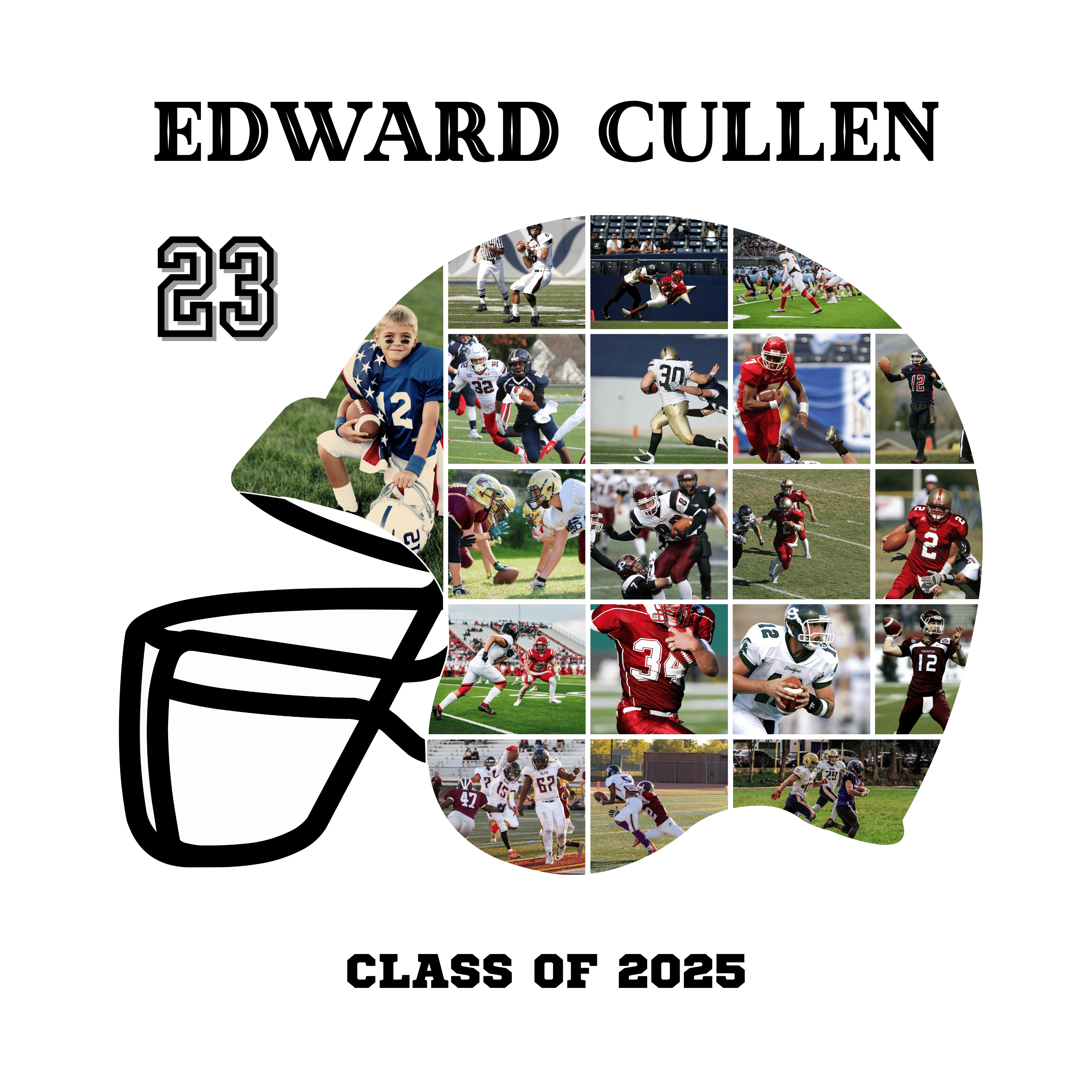 Football Helmet Photo Collage Canva Template Sport Ver 2 - Payhip