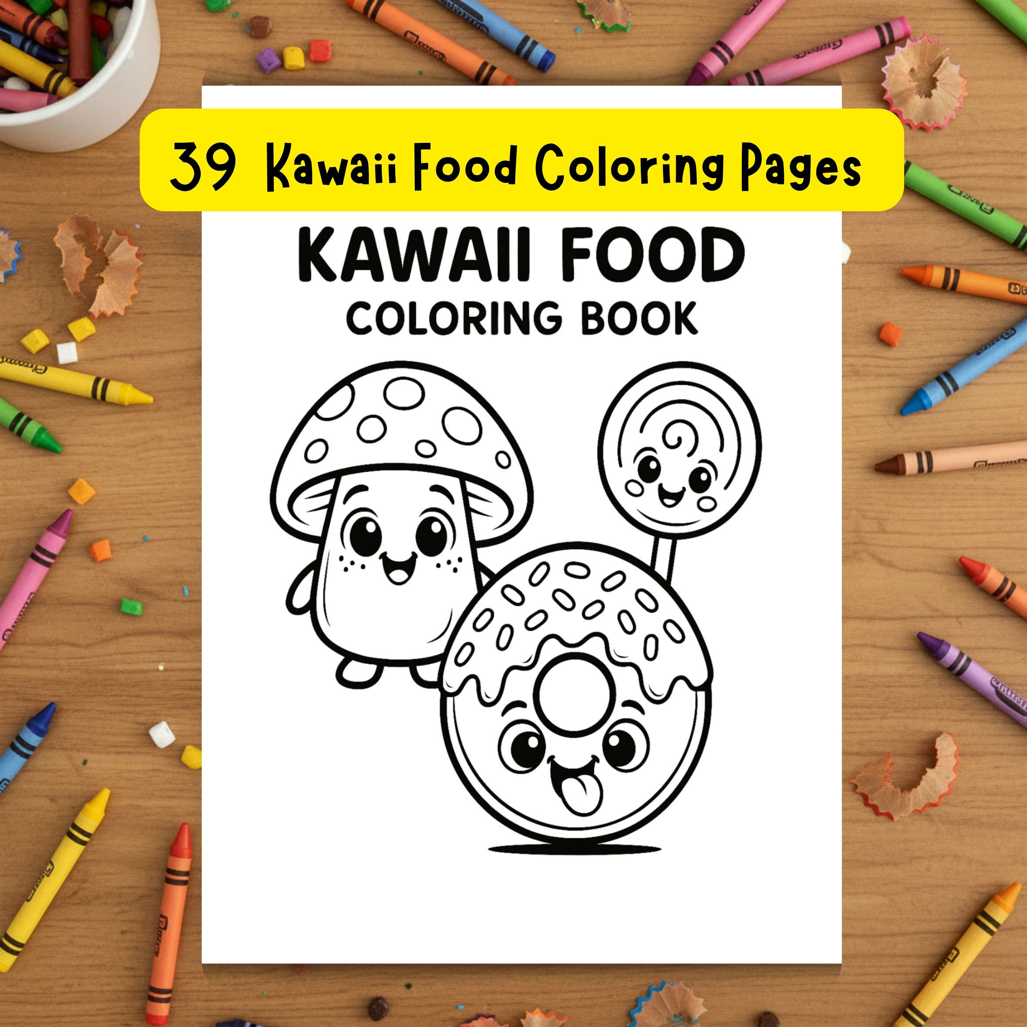 39 Kawaii Food Coloring Pages – Cute Food Printables (PDF) - Payhip
