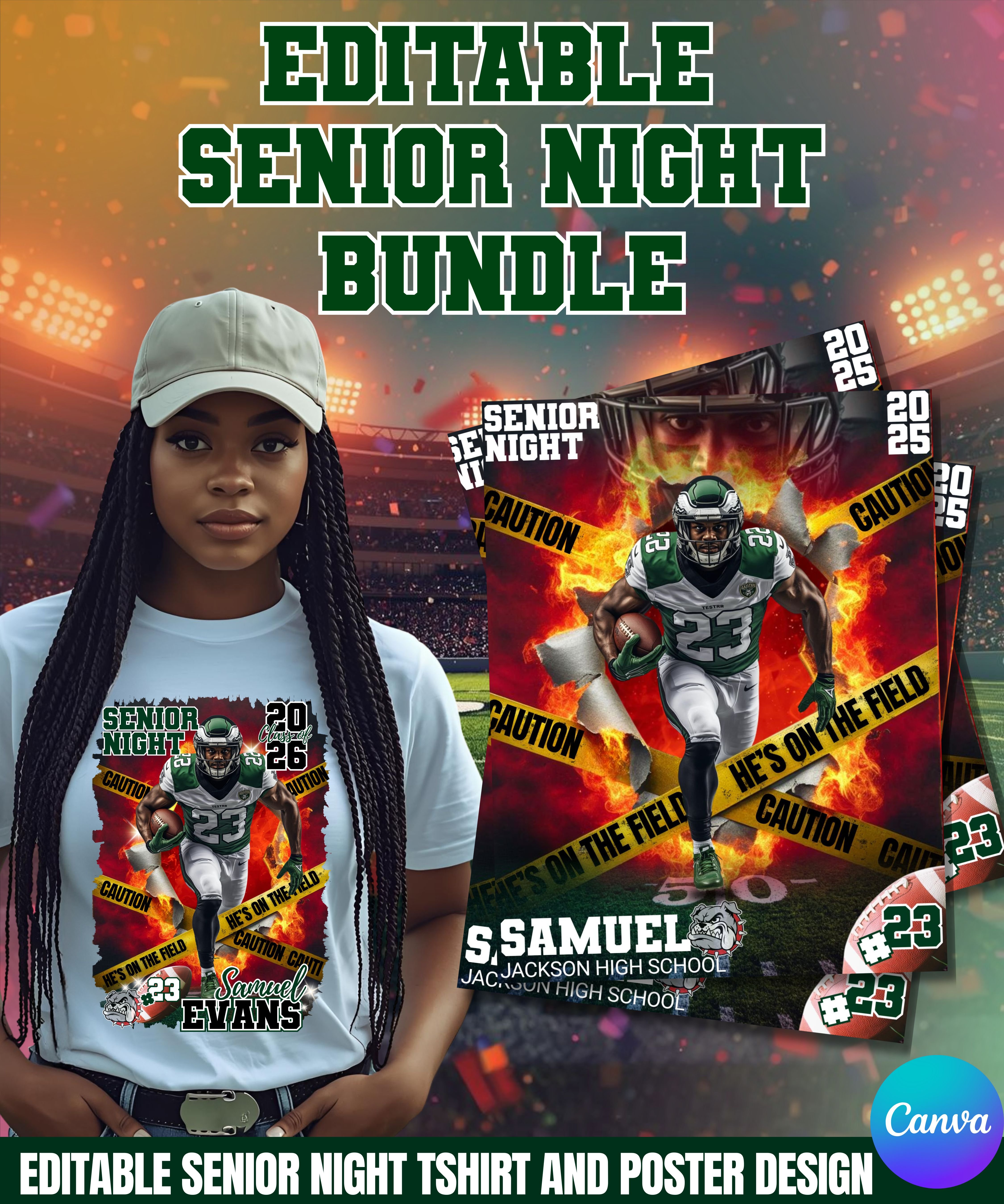 Editable Senior Night Football Paper Pop Out Template - Payhip
