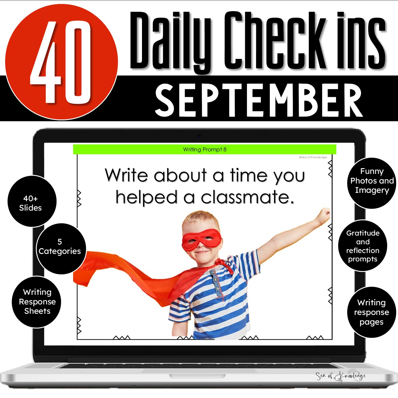 September Daily Check Ins | Morning Meeting Slides | Writing Prompts ...