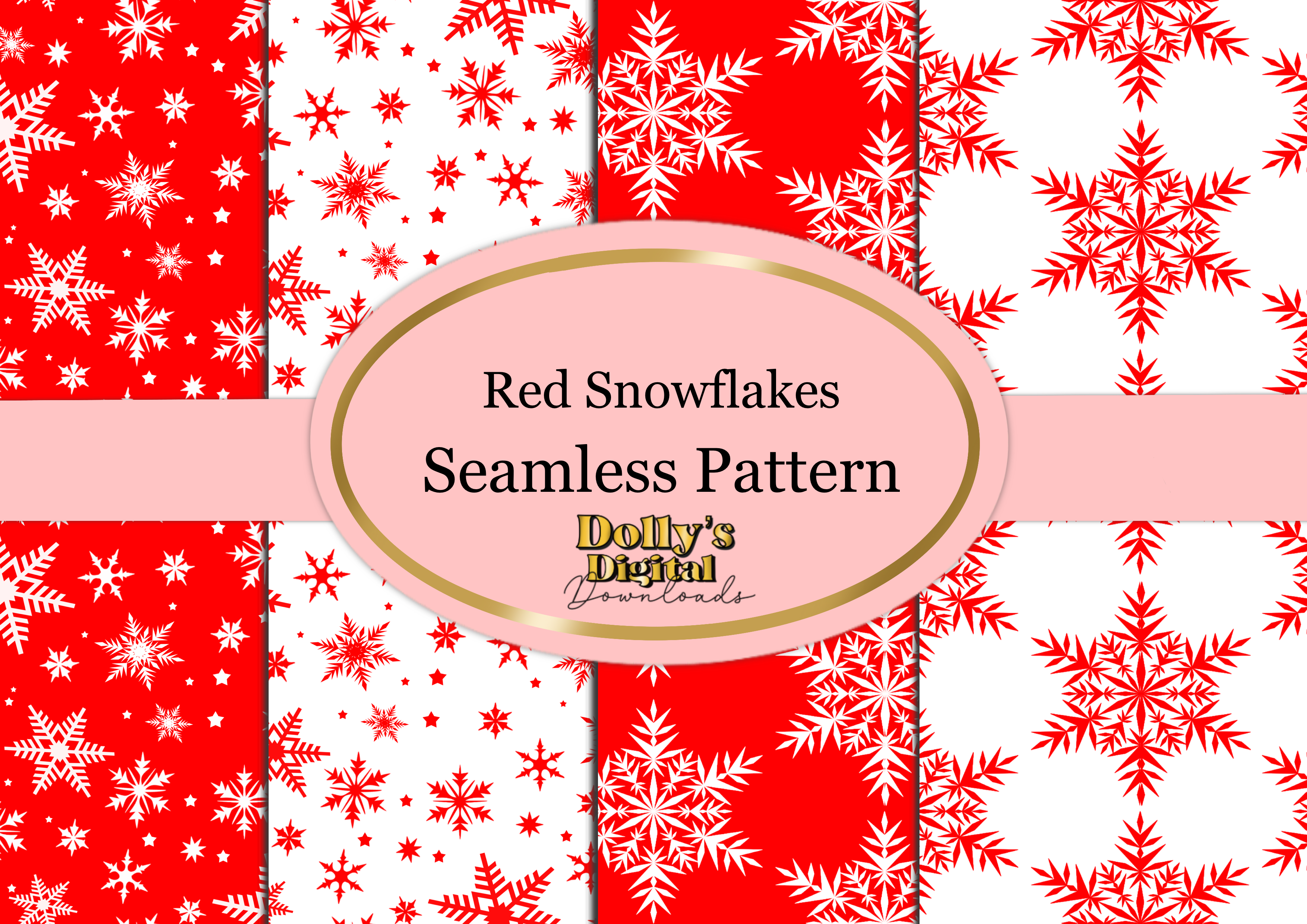 Red Snowflakes Seamless Patterns - Payhip