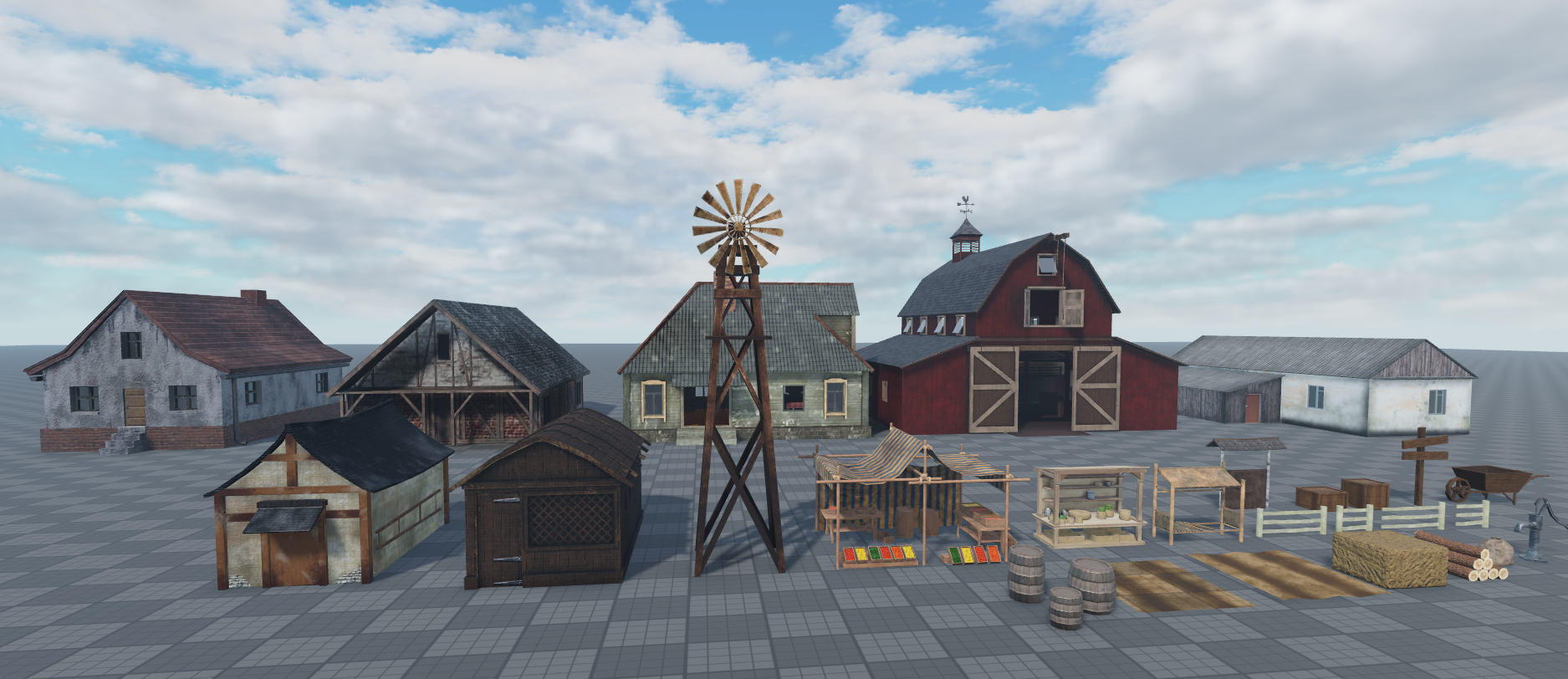 Roblox Realistic Village Buildings & Props Pack – Farmhouses, Barn ...