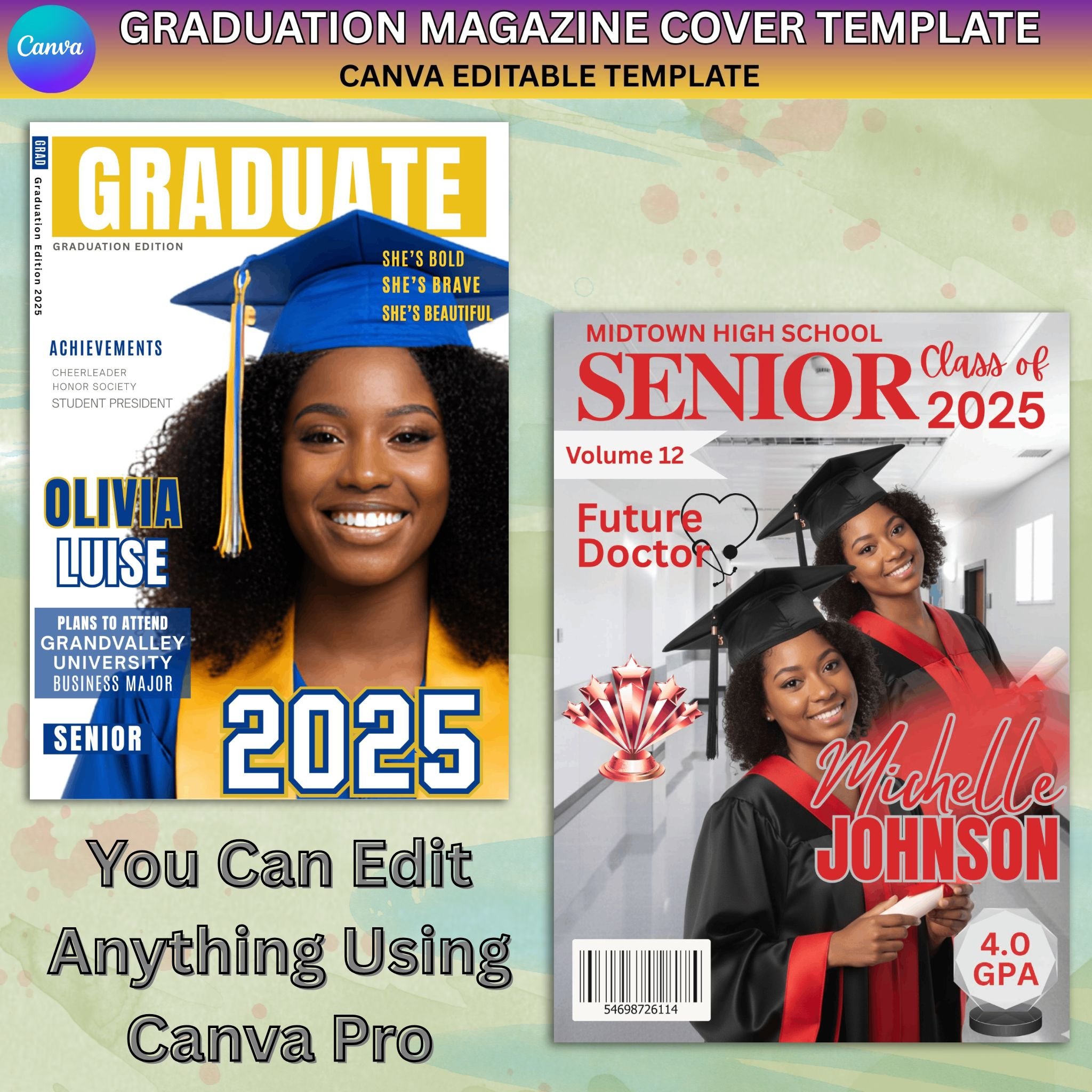 Graduation Magazine Cover Templates - Payhip