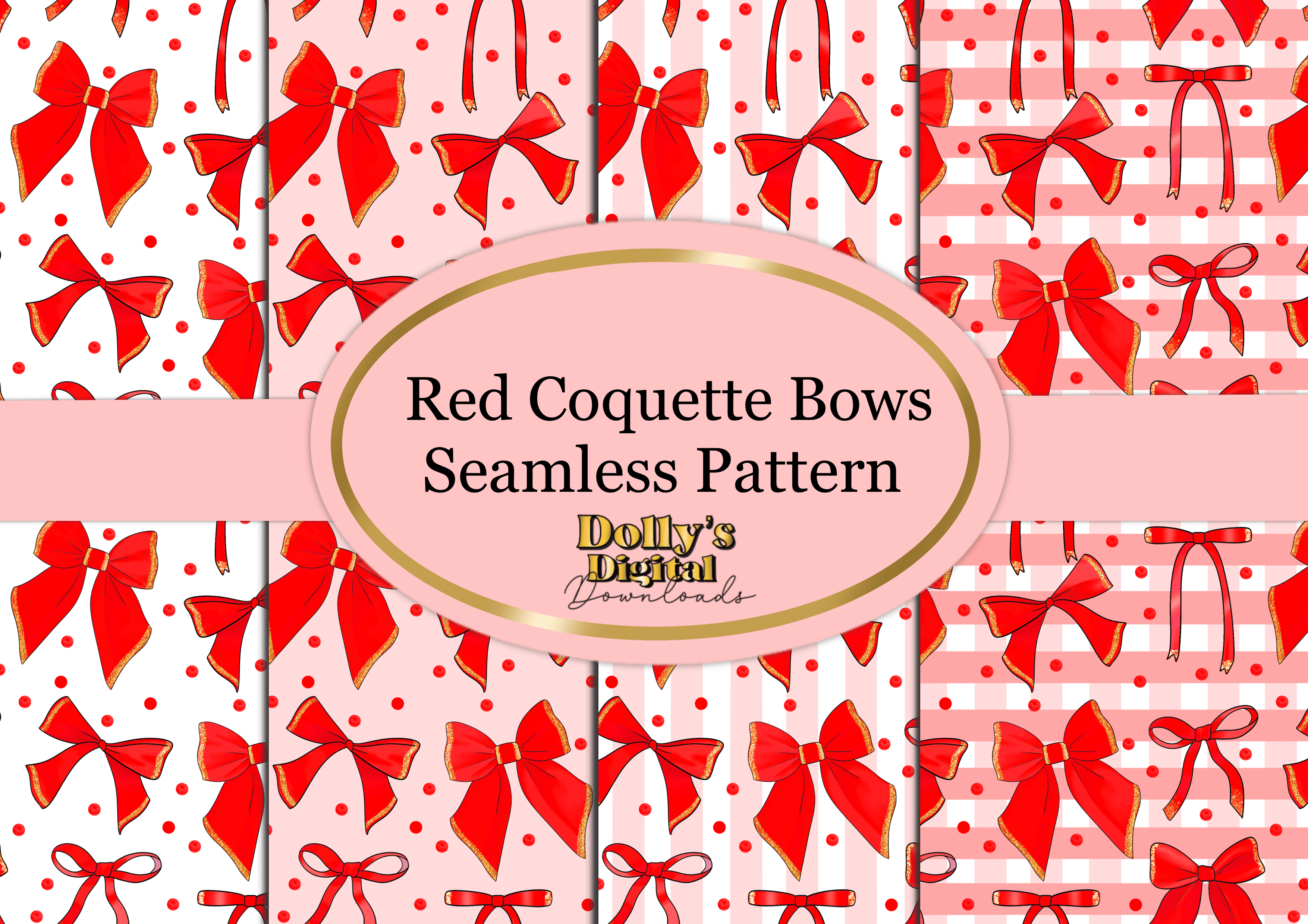 Red Coquette Bows Seamless Patterns - Payhip