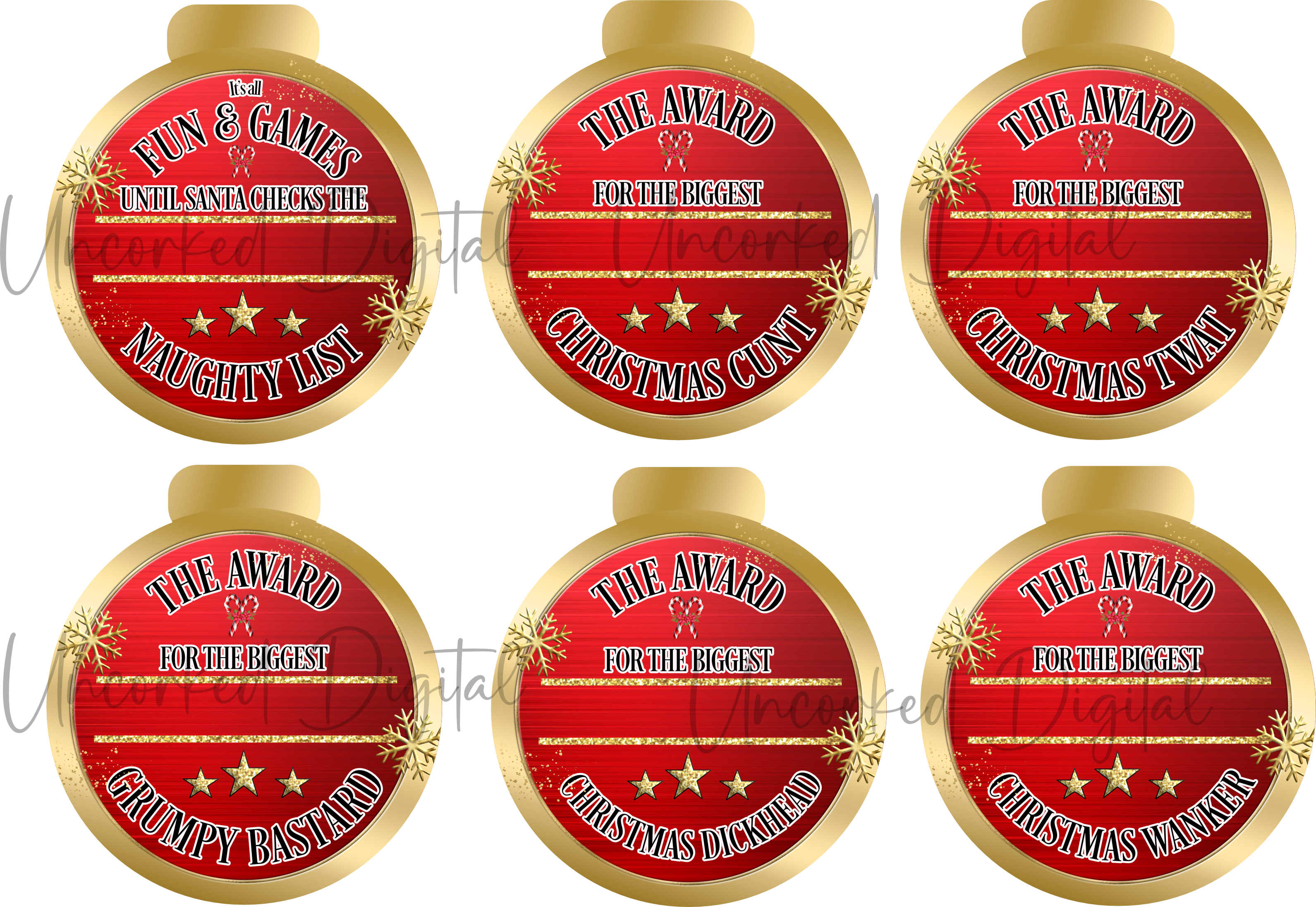Naughty List and Rude Christmas Medals - Payhip