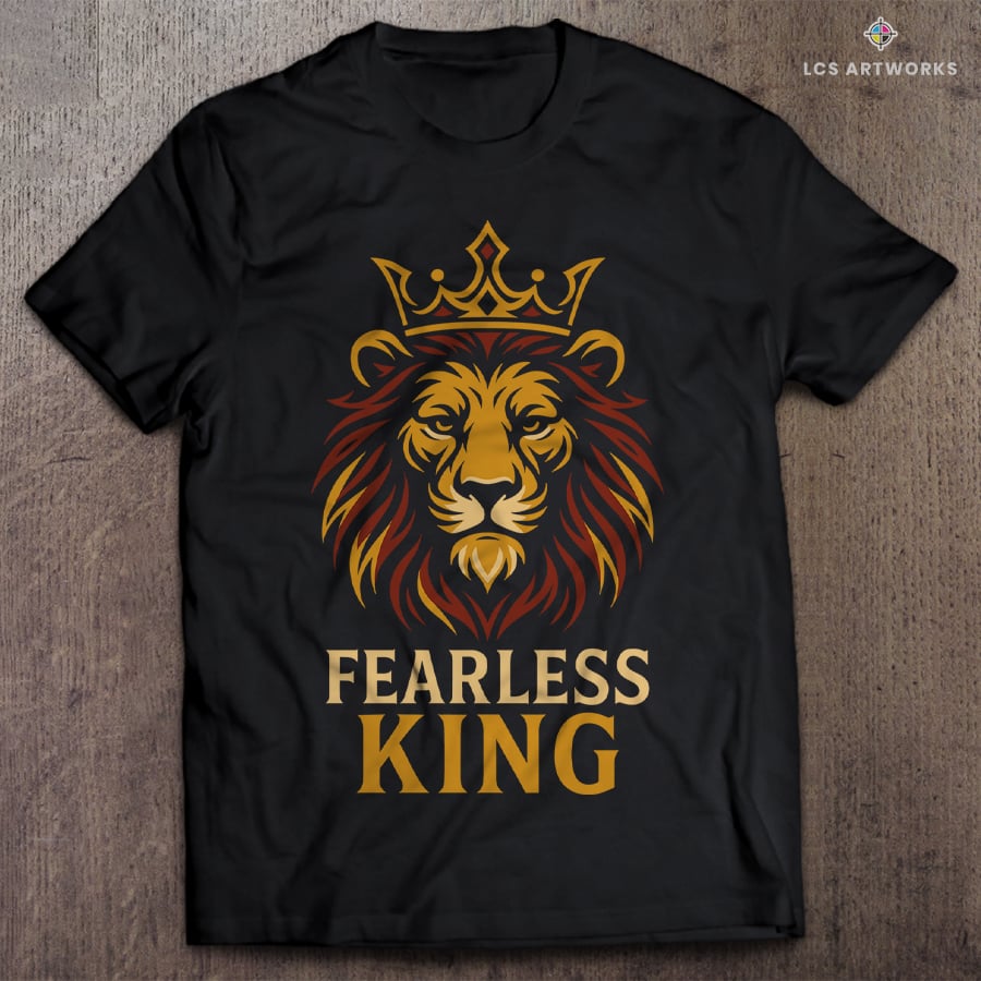 Lion – Fearless King T-Shirt Design - Payhip