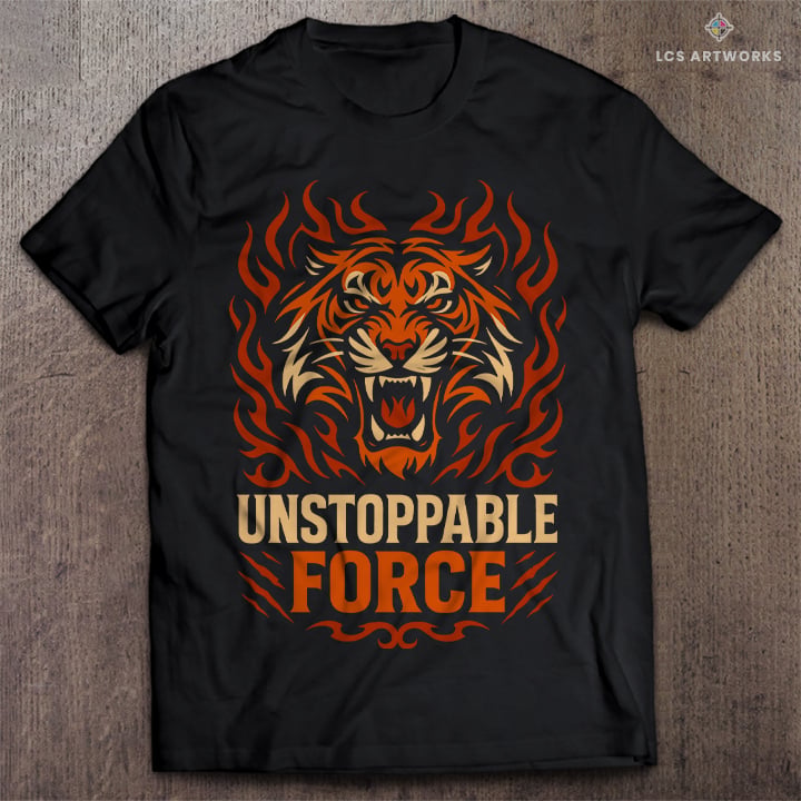 Tiger – Unstoppable Force T-Shirt Design