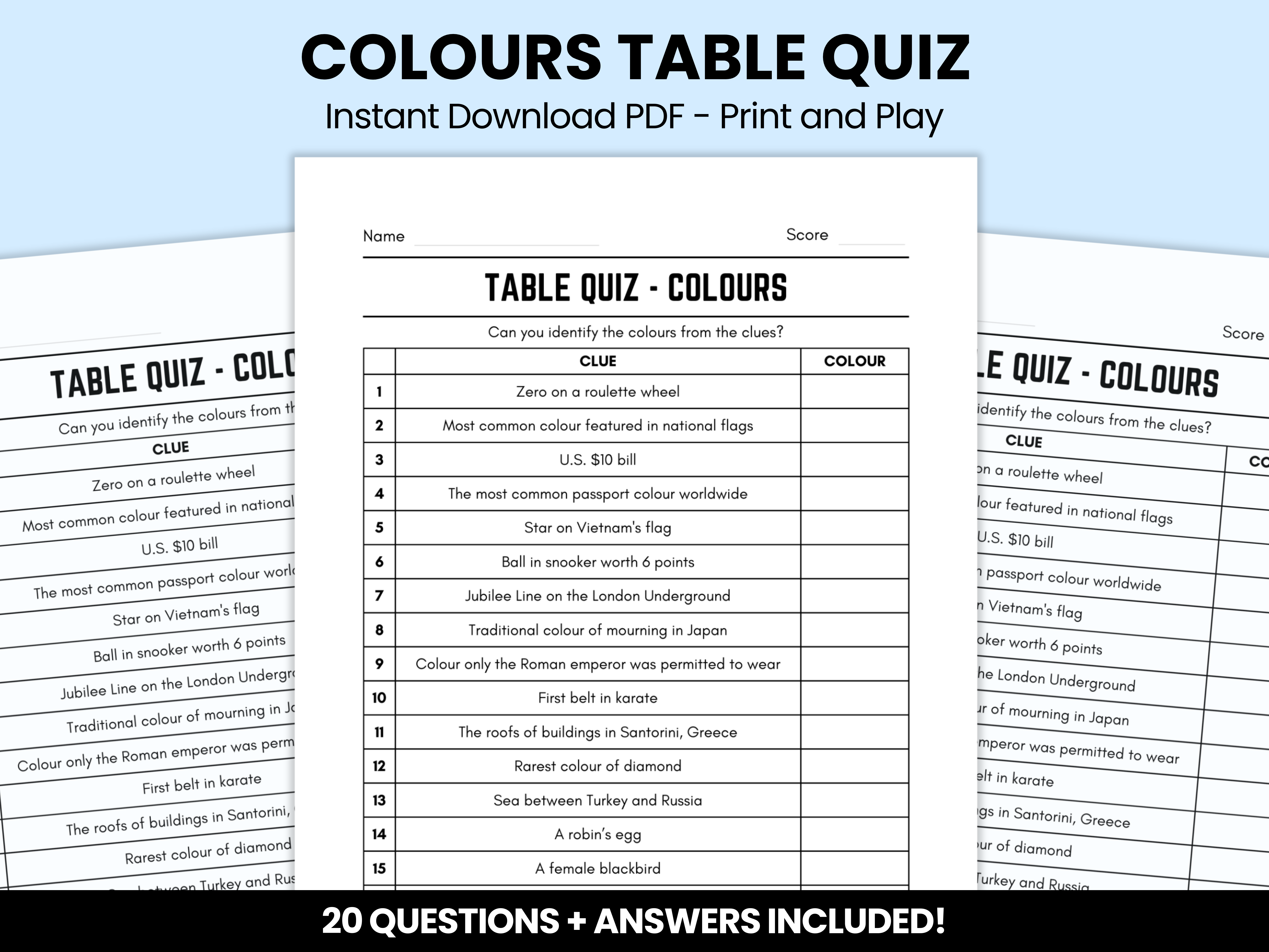 Mikko Games - Table Quizzes