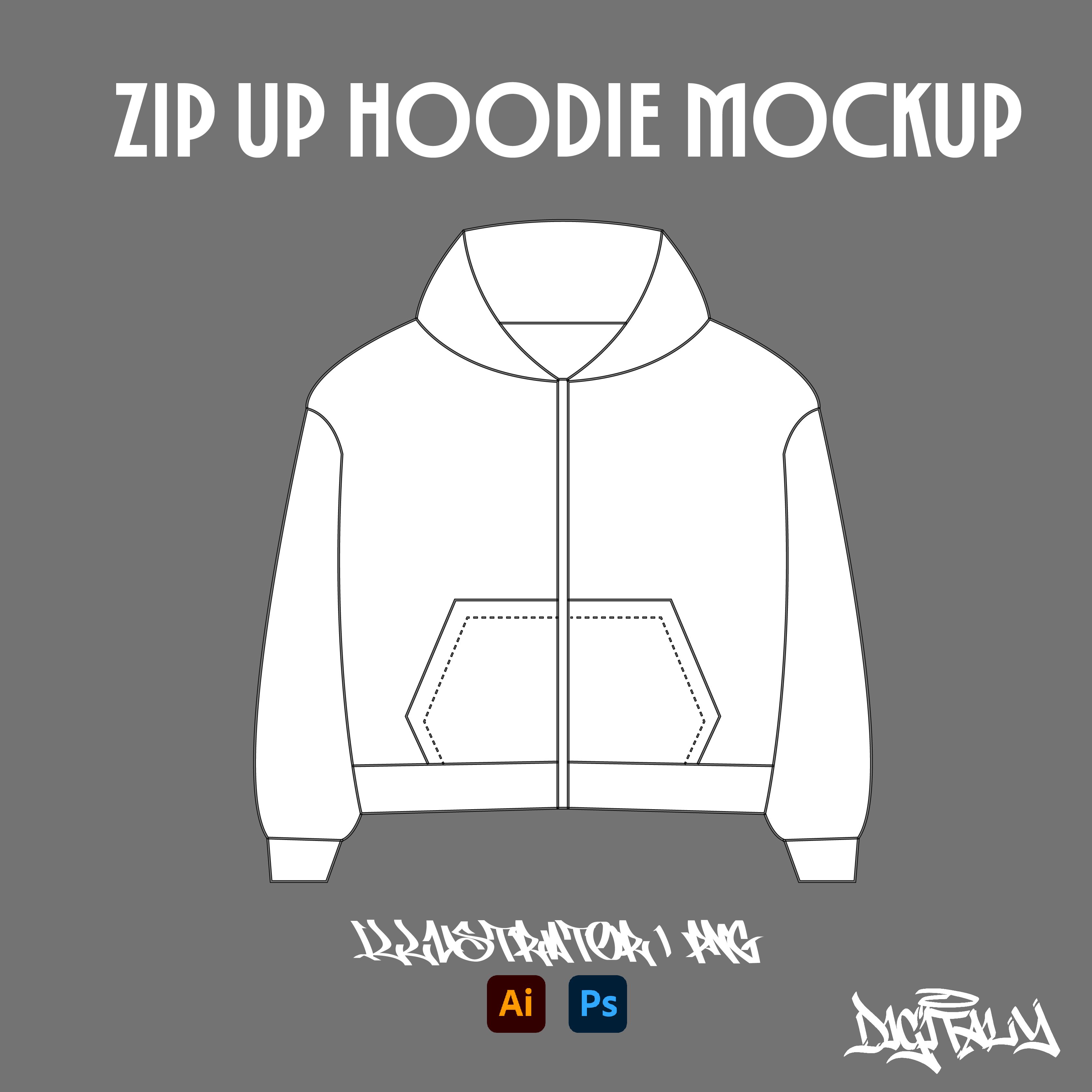 Zip up hoodie mockup - Payhip