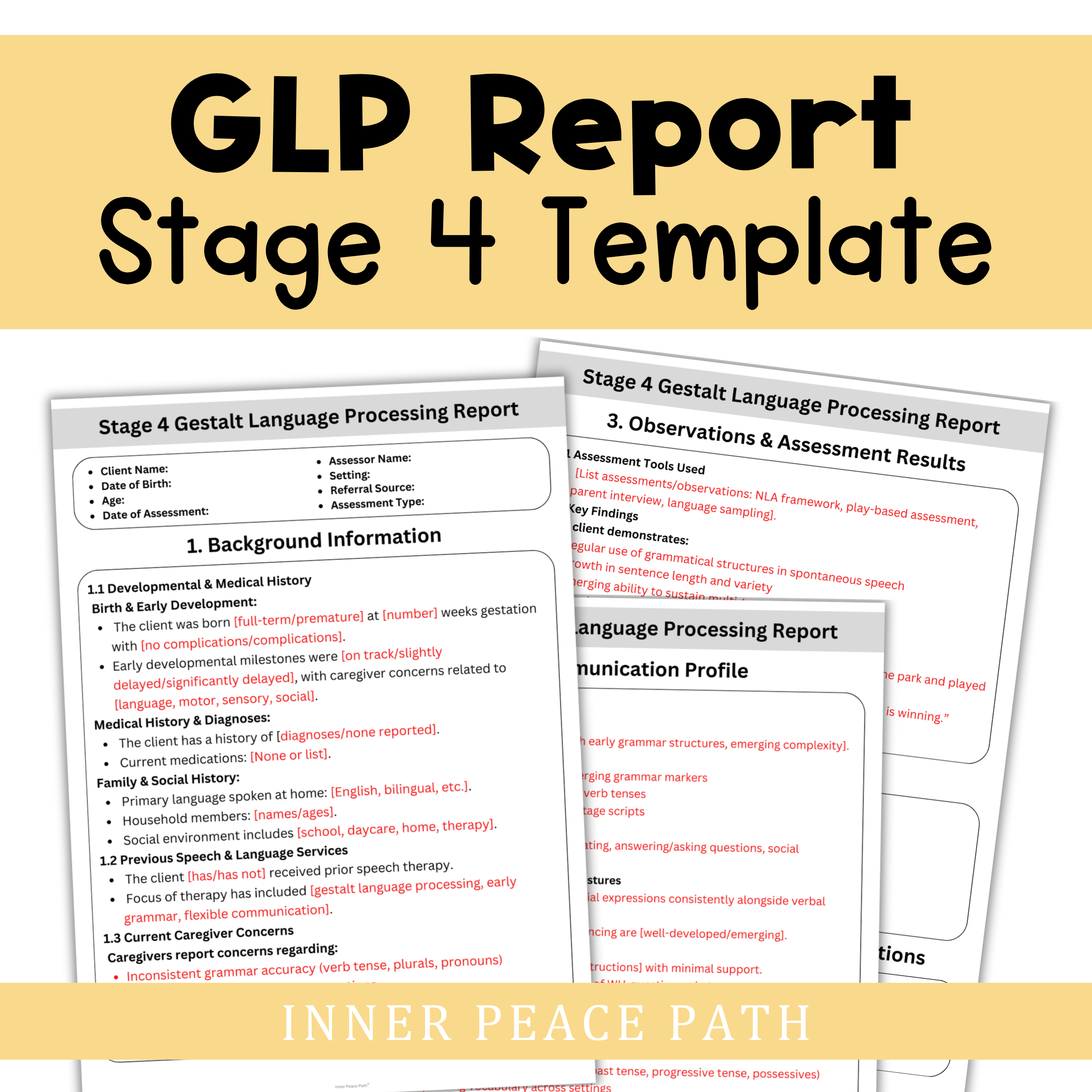 STAGE 4 Gestalt Language Processing Report Template | Neurodiversity ...