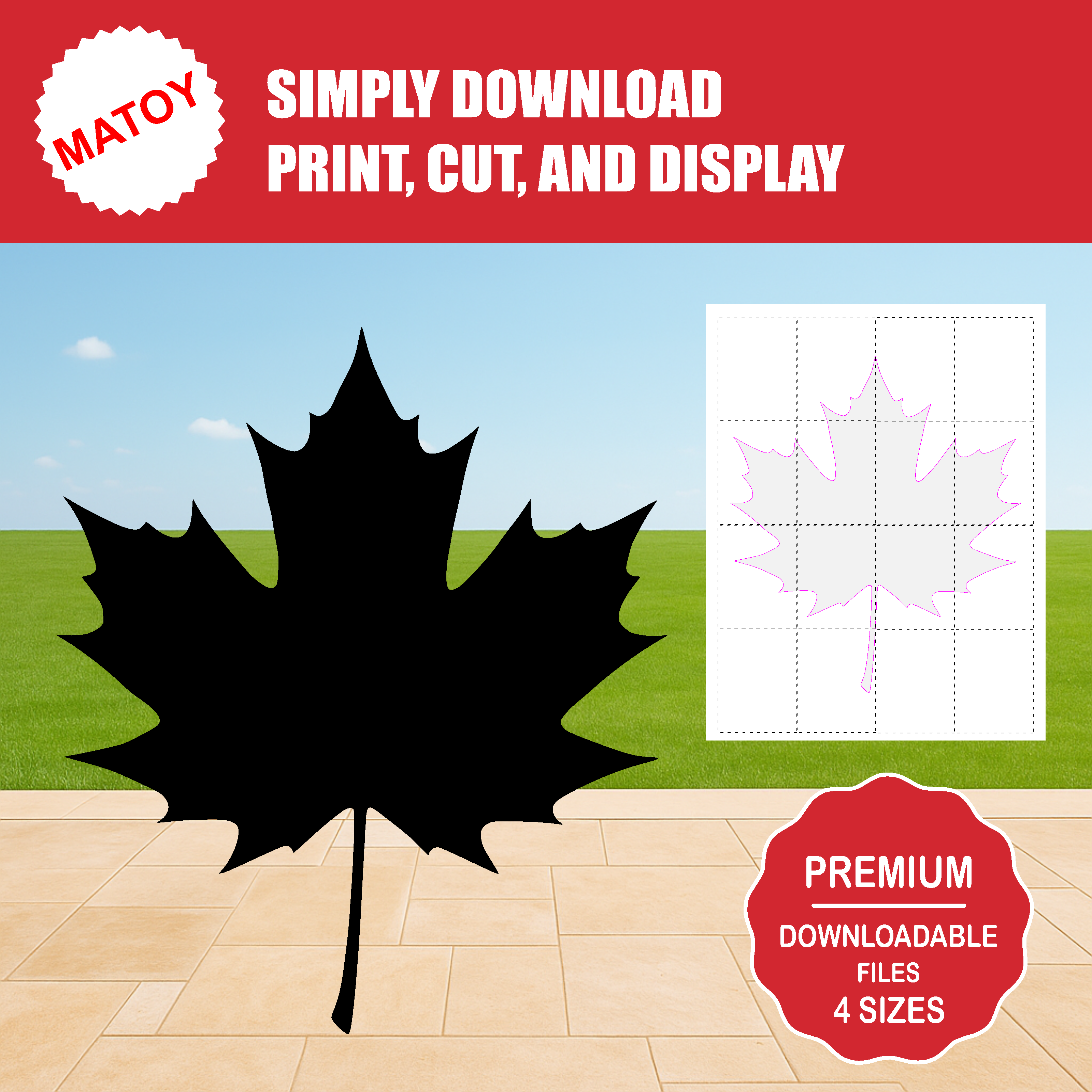 Maple Leaf Fall Party and Wall Decor | Printable Life-Size Silhouette ...