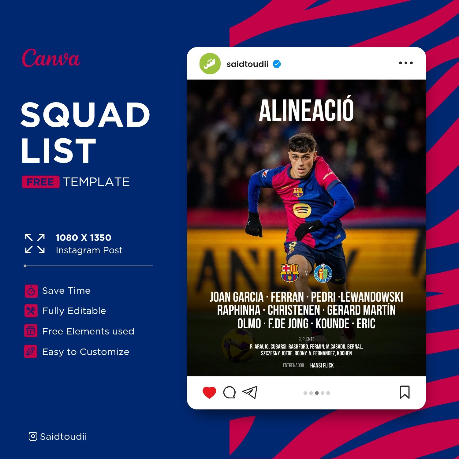 Squad List canva template - Payhip
