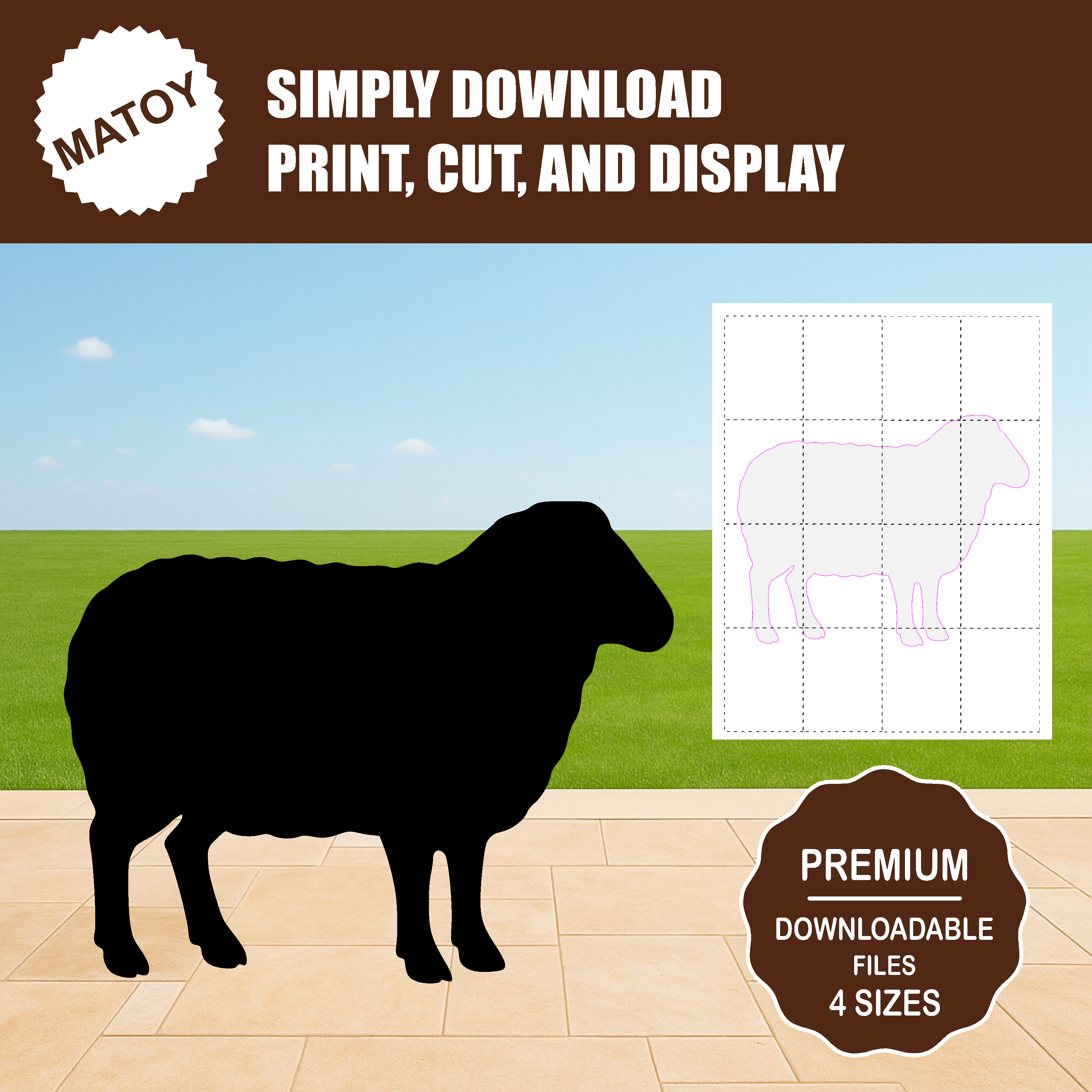 Farm Sheep Animal Party and Wall Decor | Printable Life-Size Silhouette ...