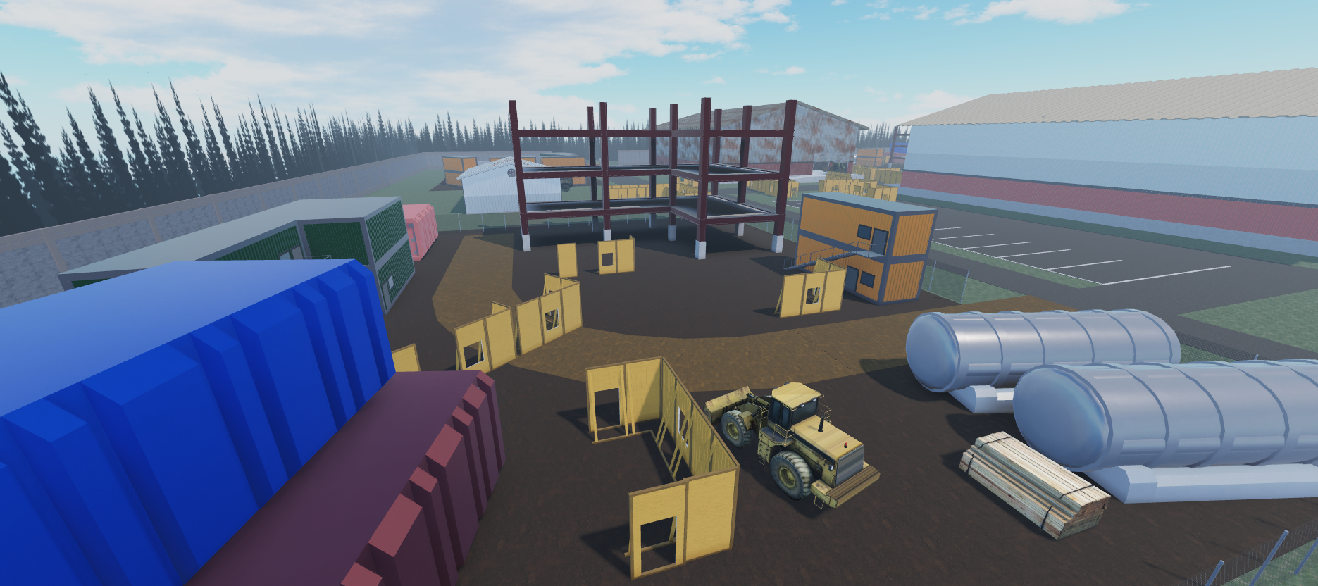 Roblox FPS PVP Combat Map – Construction Site Arena