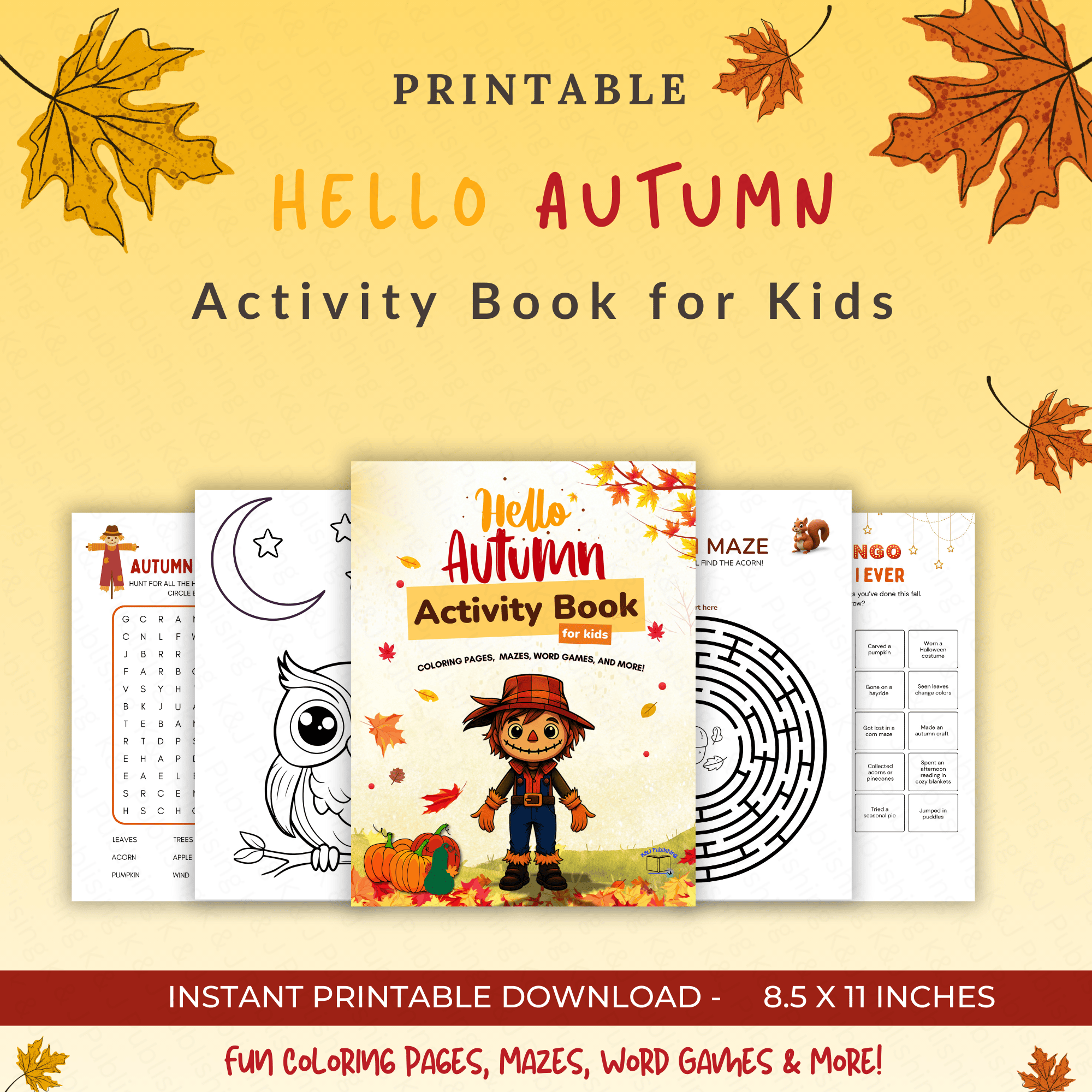 Hello Autumn Activity Book for Kids - Payhip