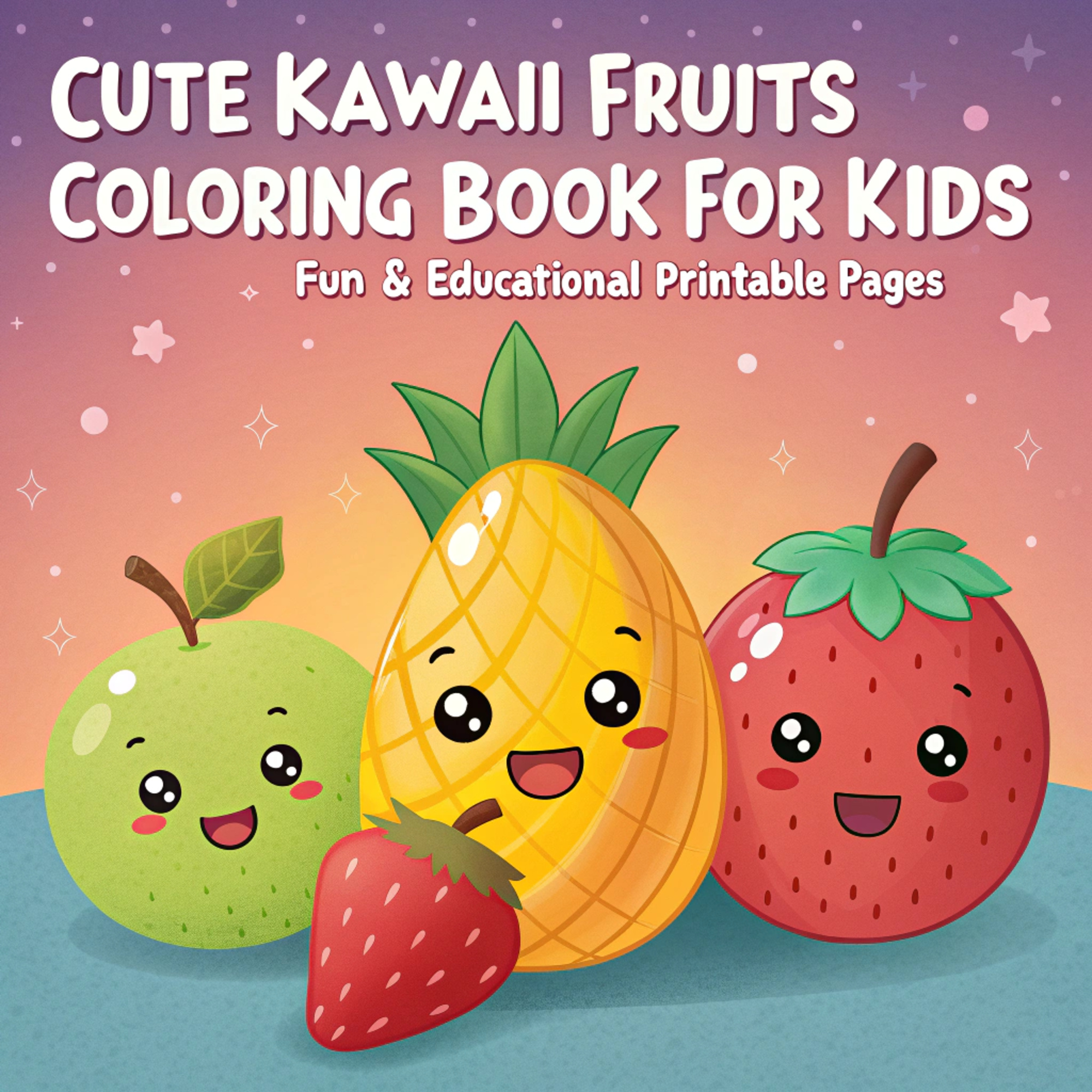 Cute Kawaii Fruits Coloring Book for Kids – Fun & Educational Printable ...