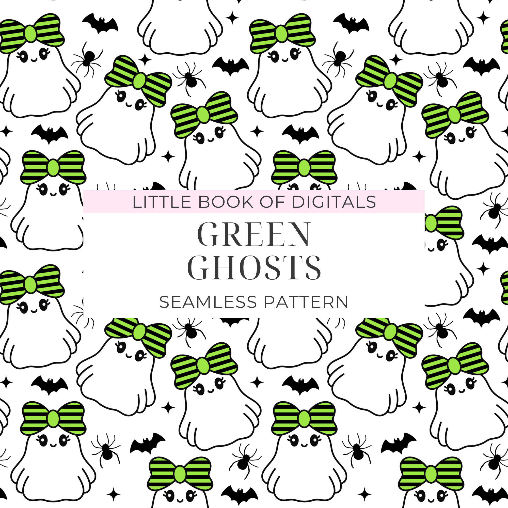 Green Ghosts Seamless Pattern (Includes 3 Coordinating Designs) - Payhip
