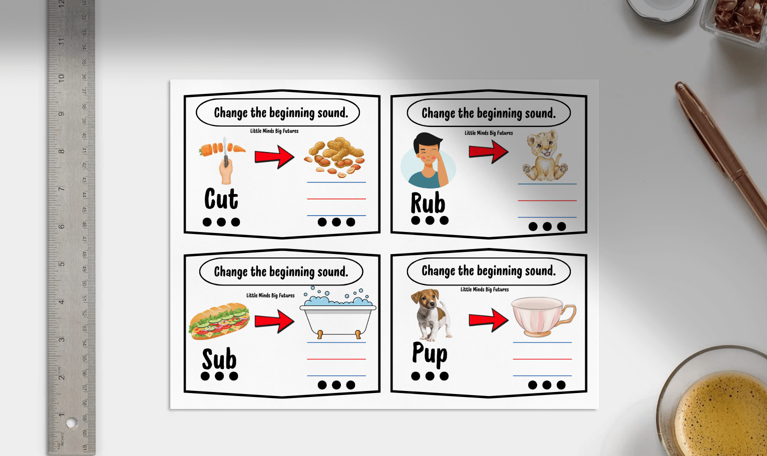 64 CARDS CVC Word Family Sound Change Cards – Short A, E, I, O, U - Payhip
