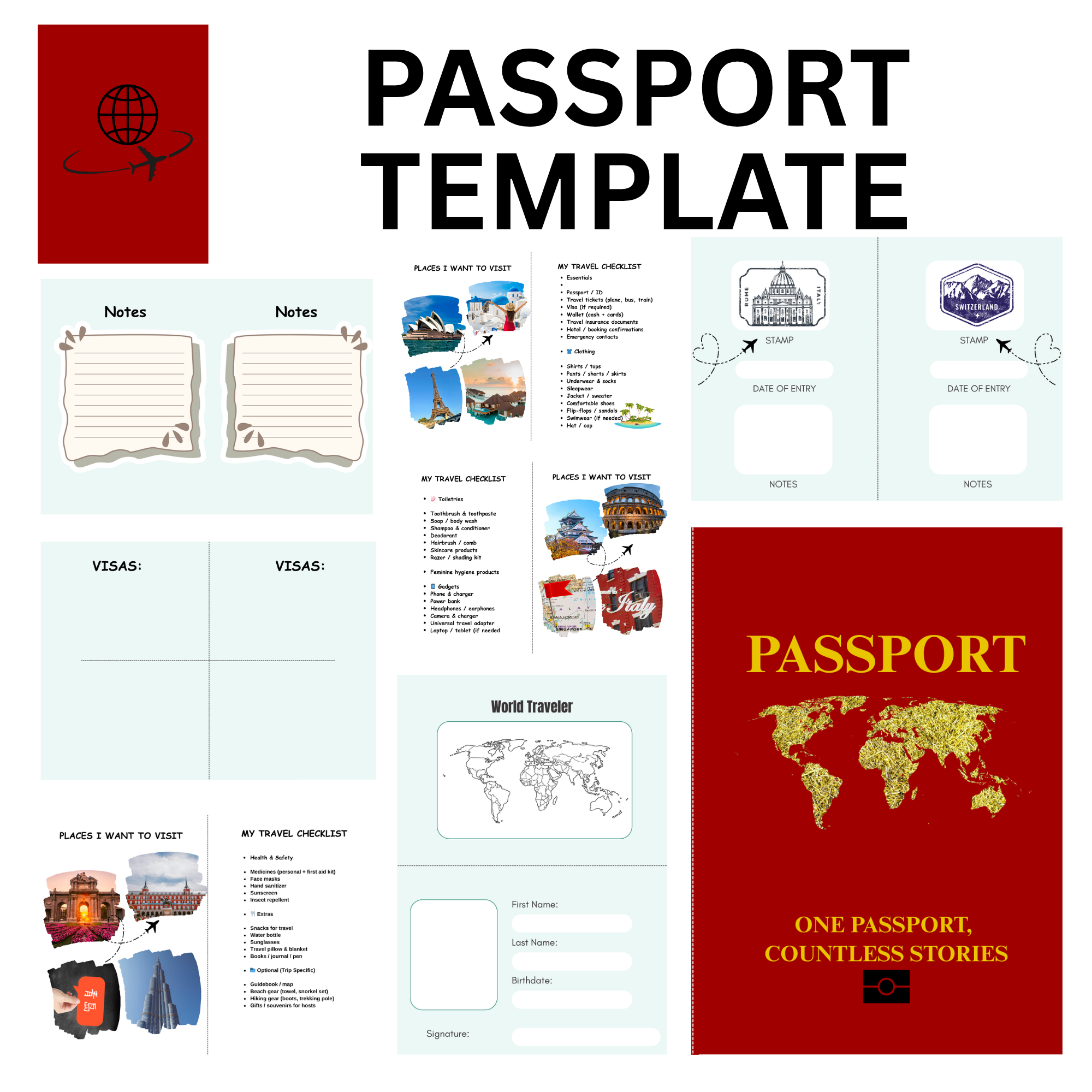PASSPORT TEMPLATE | EDITABLE | CUDTOMIZED - Payhip
