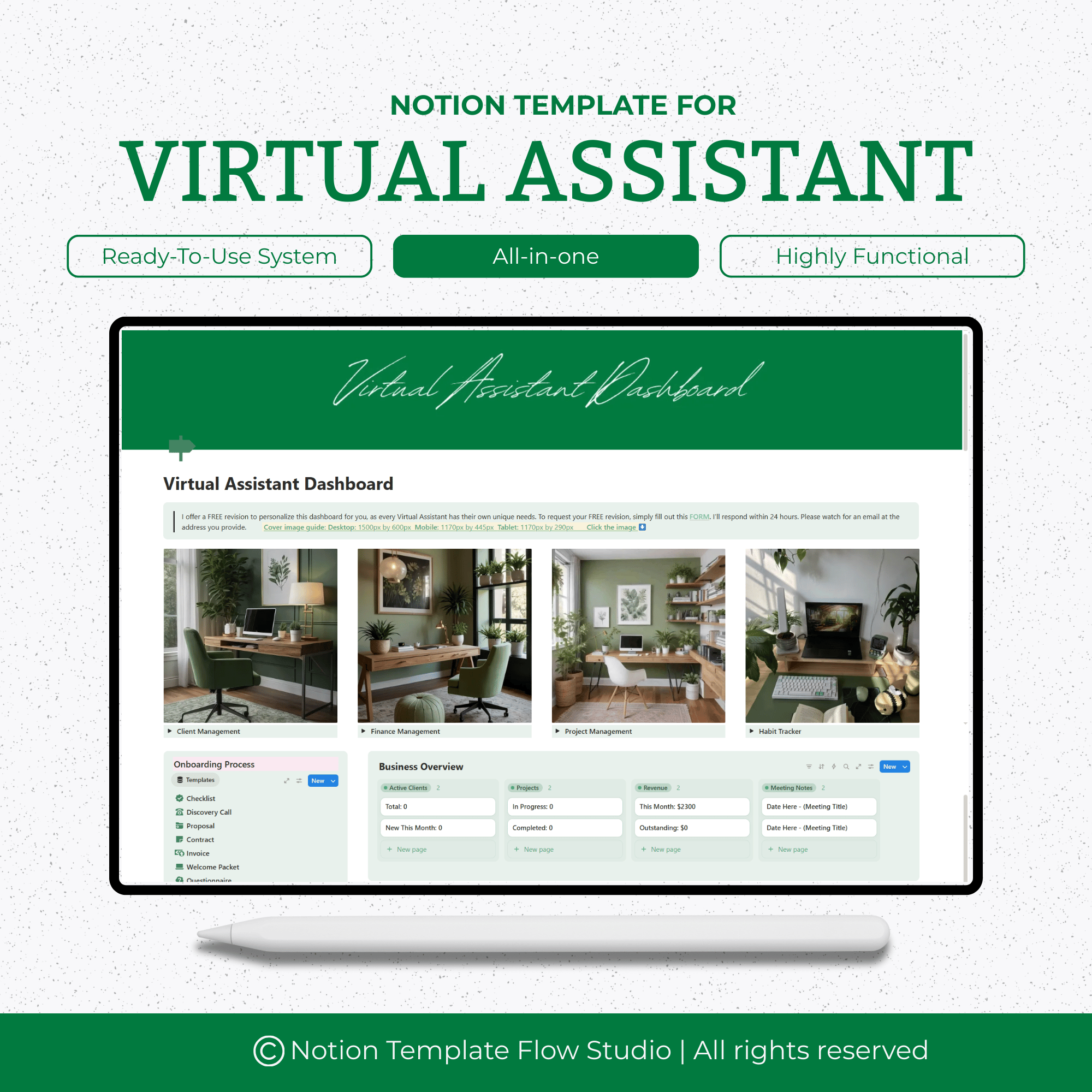 Notion Dashboard for Virtual Assistants, Client Management, Client ...