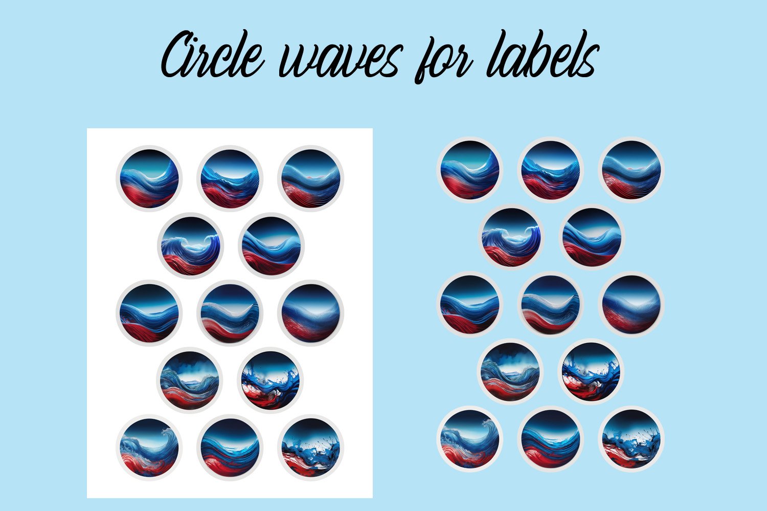 Circle Waves Labels - Payhip