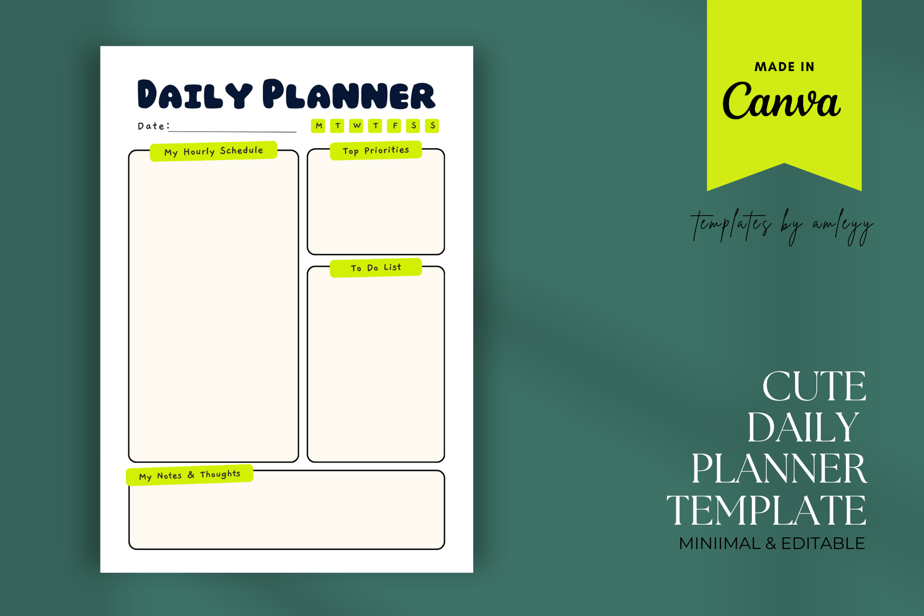 Cute Daily Planner Canva Template - Payhip