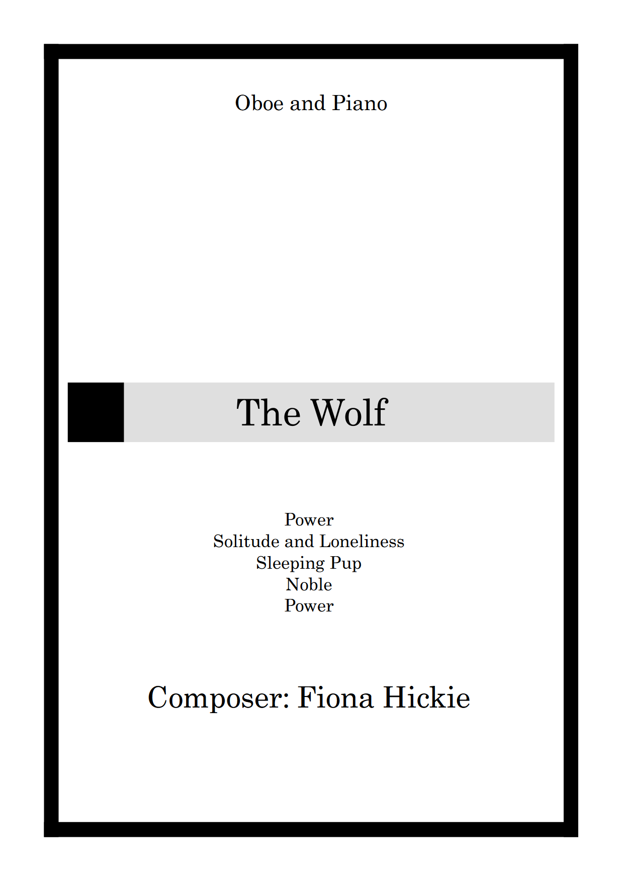 The Wolf (Oboe and Piano)