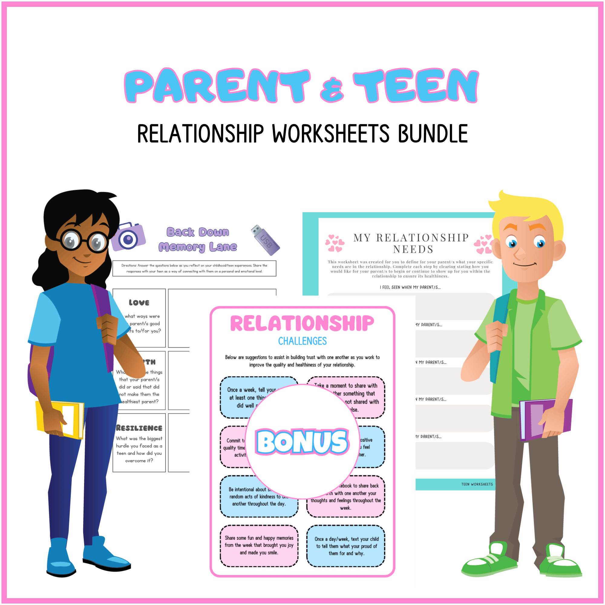 Teen & Parent Relationship Worksheets Bundle - Payhip
