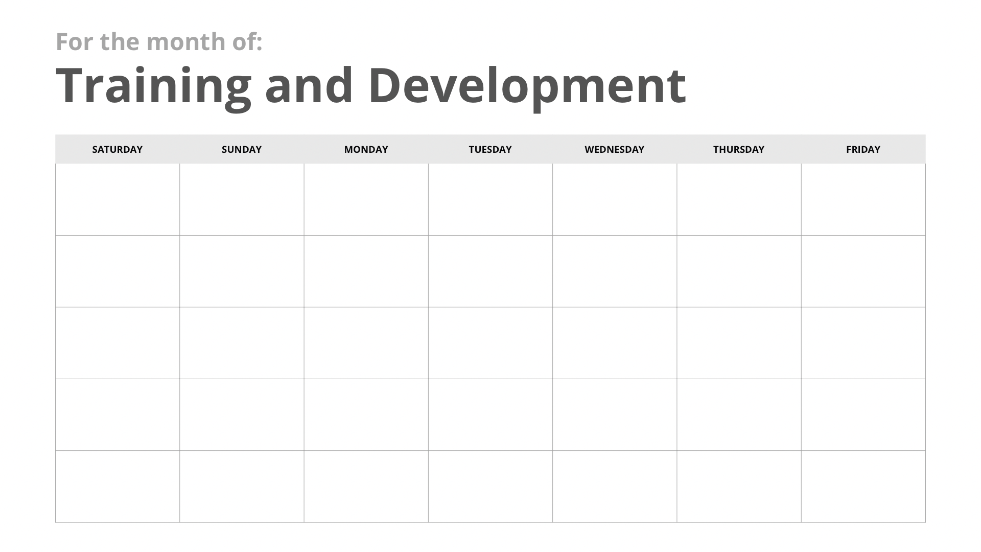 Training & Development Planner: Week starting Saturday (1 Page) - Payhip