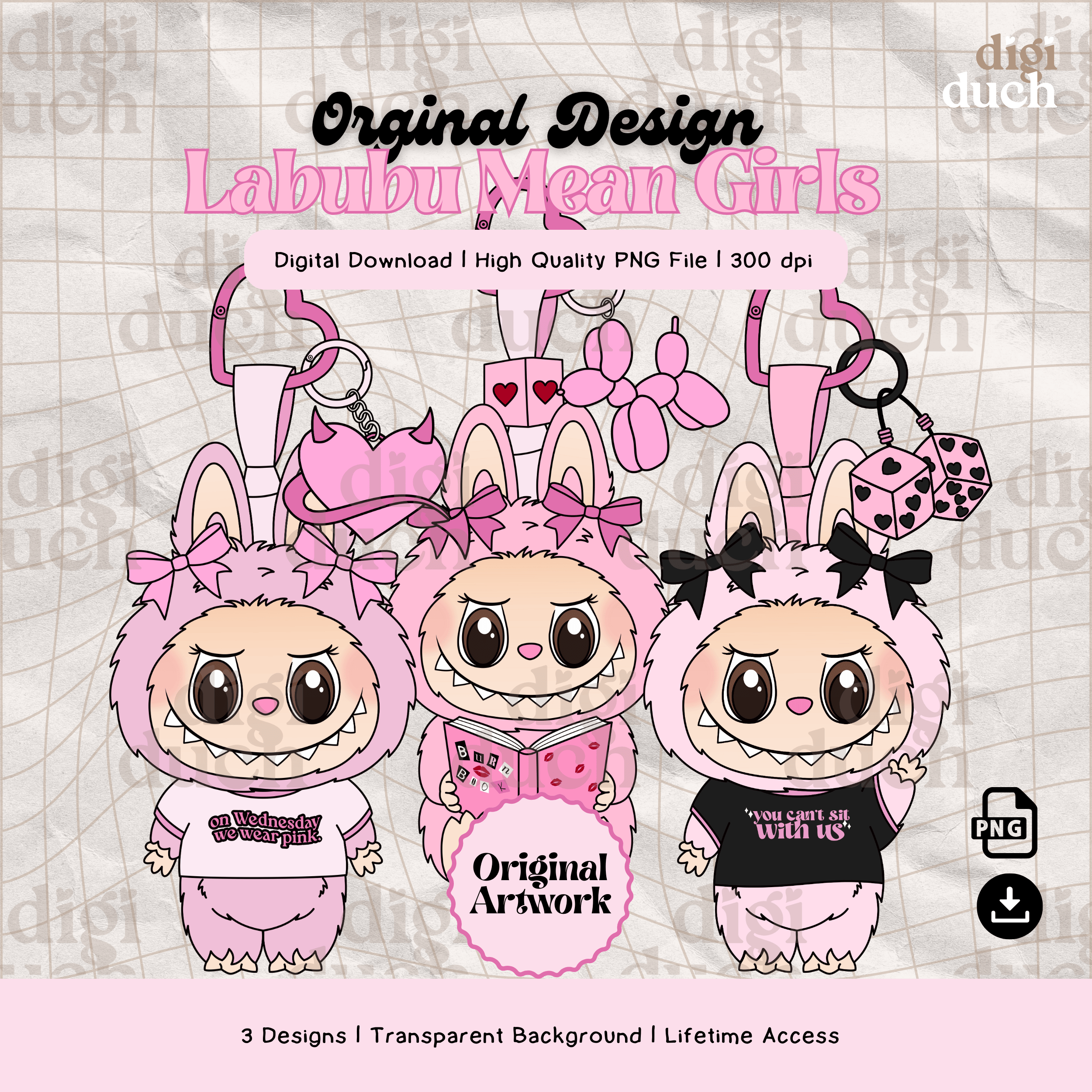 Labubu Mean Girls PNG, Labubu PNG, Print-and-cut, Instant Digital ...
