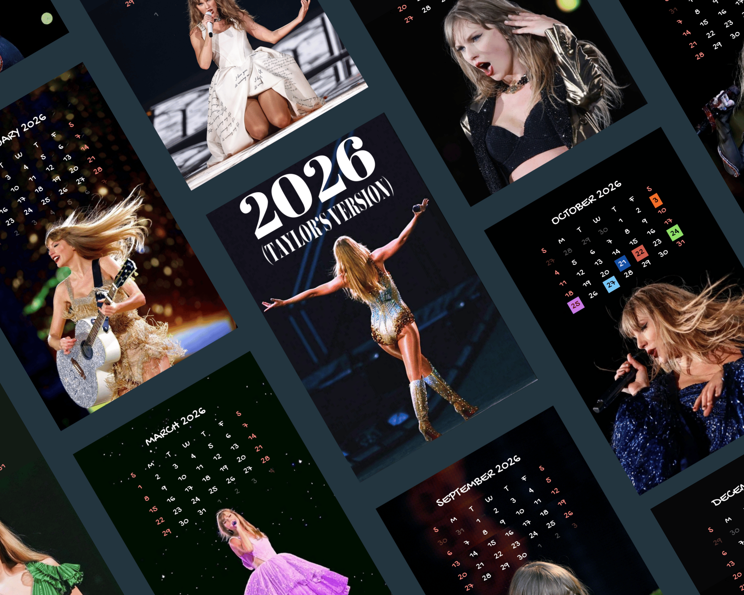 Taylor Swift Eras Tour 2026, Digital Calendar, Calendar 2026, Digital ...